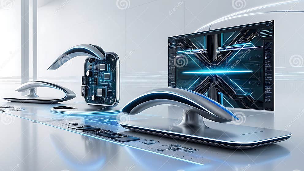 High-Quality Image of Futuristic Technology with Sleek Devices, Circuit ...