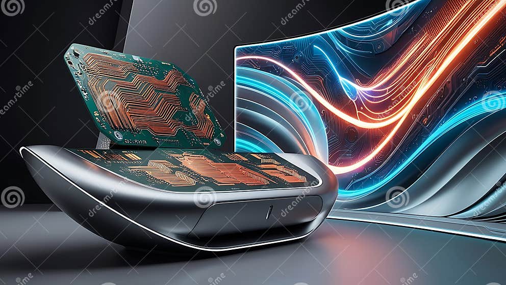 High-Quality Image of Futuristic Technology with Sleek Devices, Circuit ...
