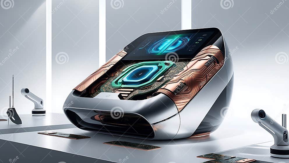 High-Quality Image of Futuristic Technology with Sleek Devices, Circuit ...