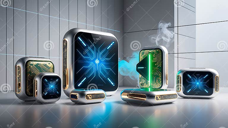High-Quality Image of Futuristic Technology with Sleek Devices, Circuit ...