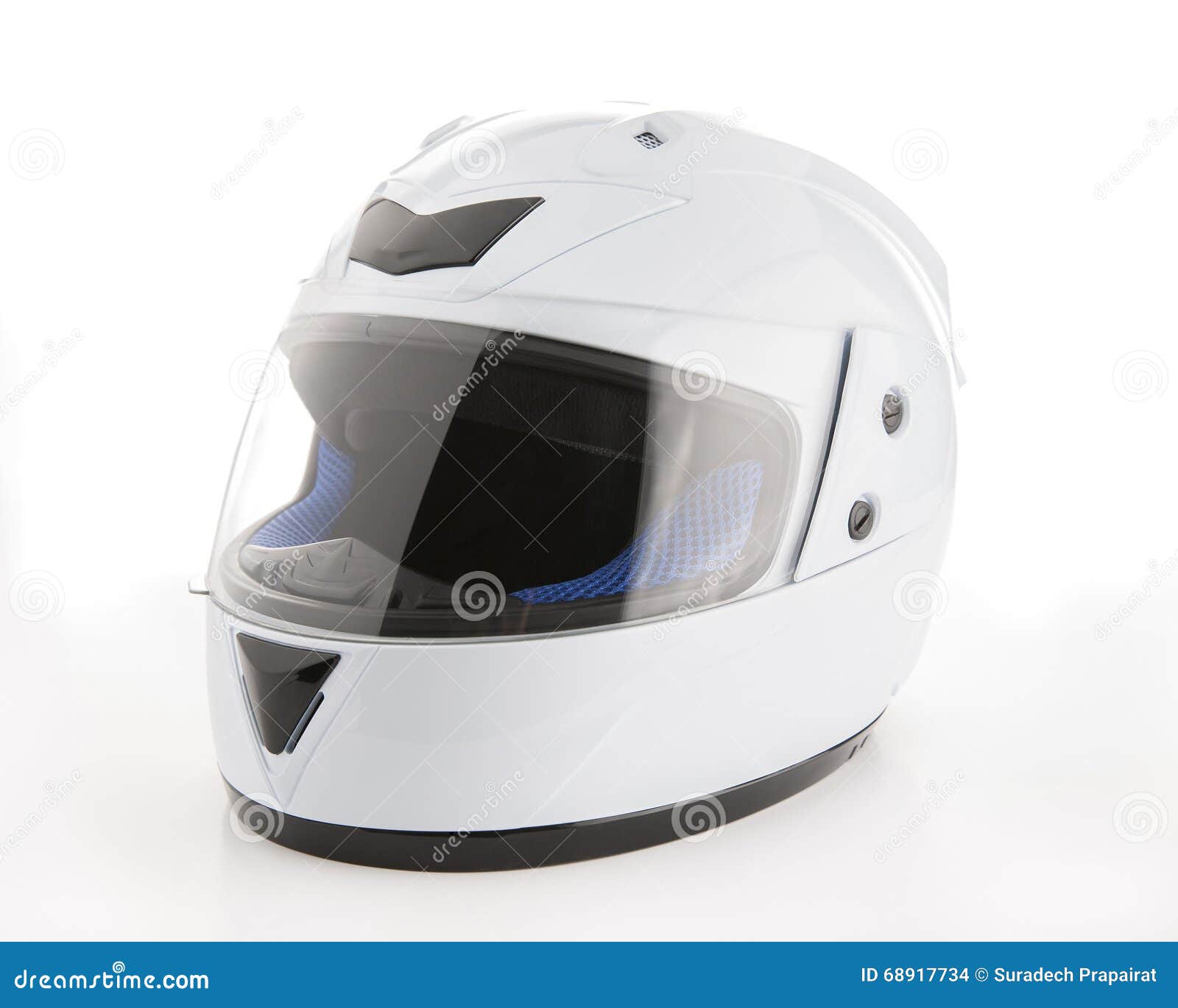 High Quality Light White Motorcycle Helmet Over White Background Stock ...