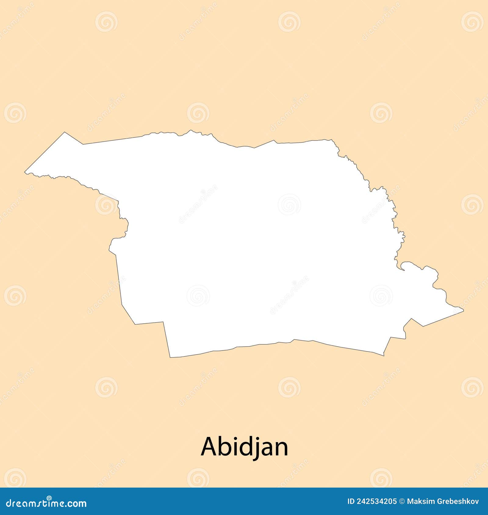 High Quality Map of Abidjan is a Region of Ivory Coast Stock Vector ...