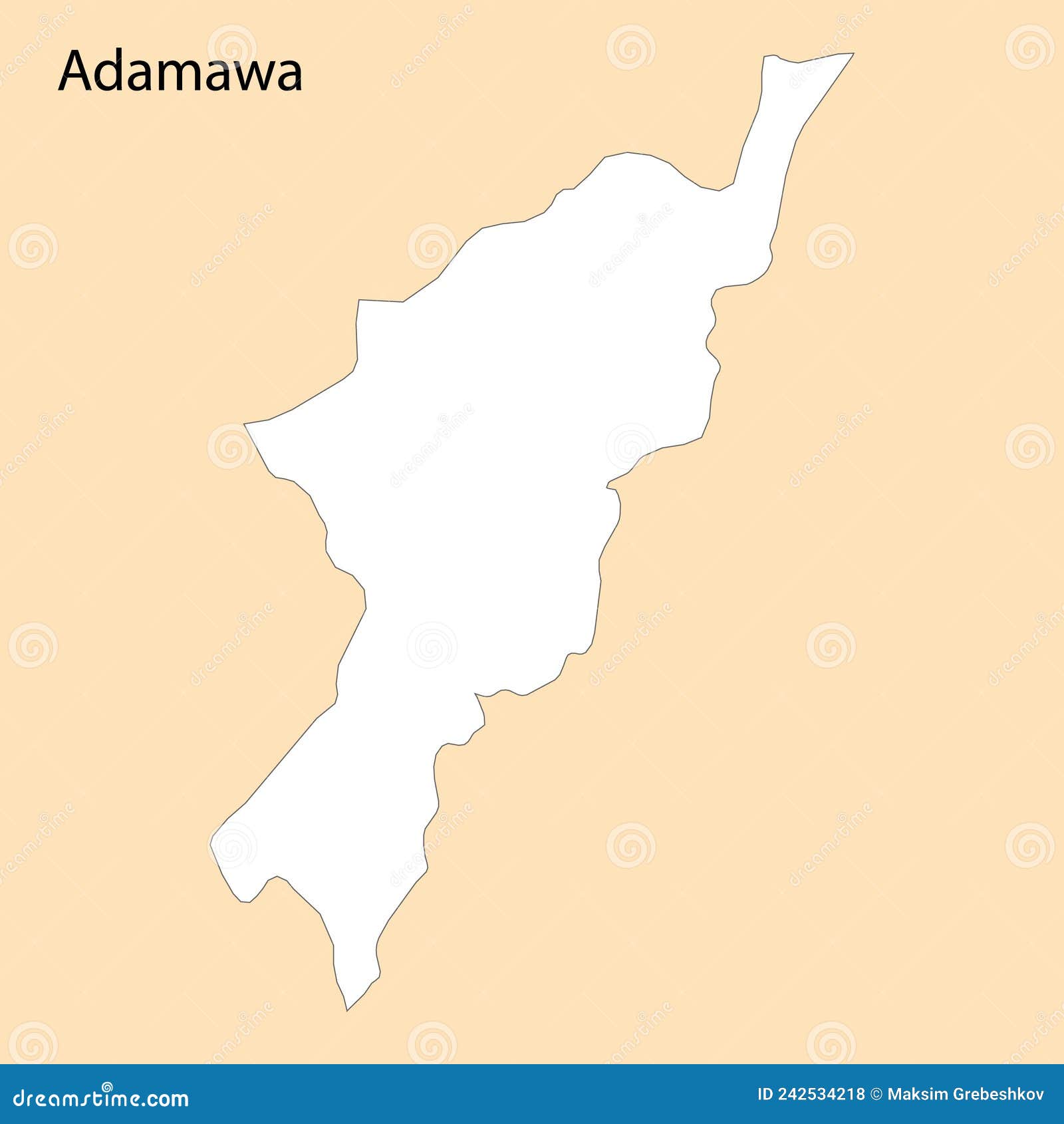 High Quality Map of Adamawa is a Region of Nigeria Stock Vector ...