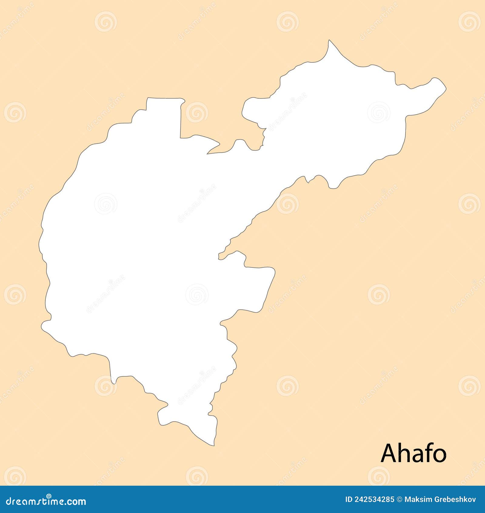 High Quality Map of Ahafo is a Region of Ghana Stock Vector ...