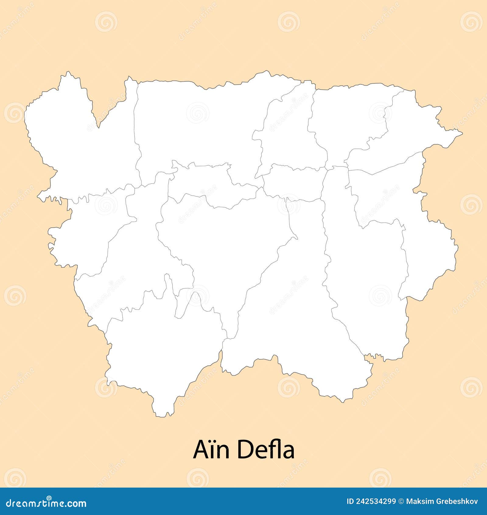 High Quality Map of Ain Defla is a Province of Algeria Stock Vector ...
