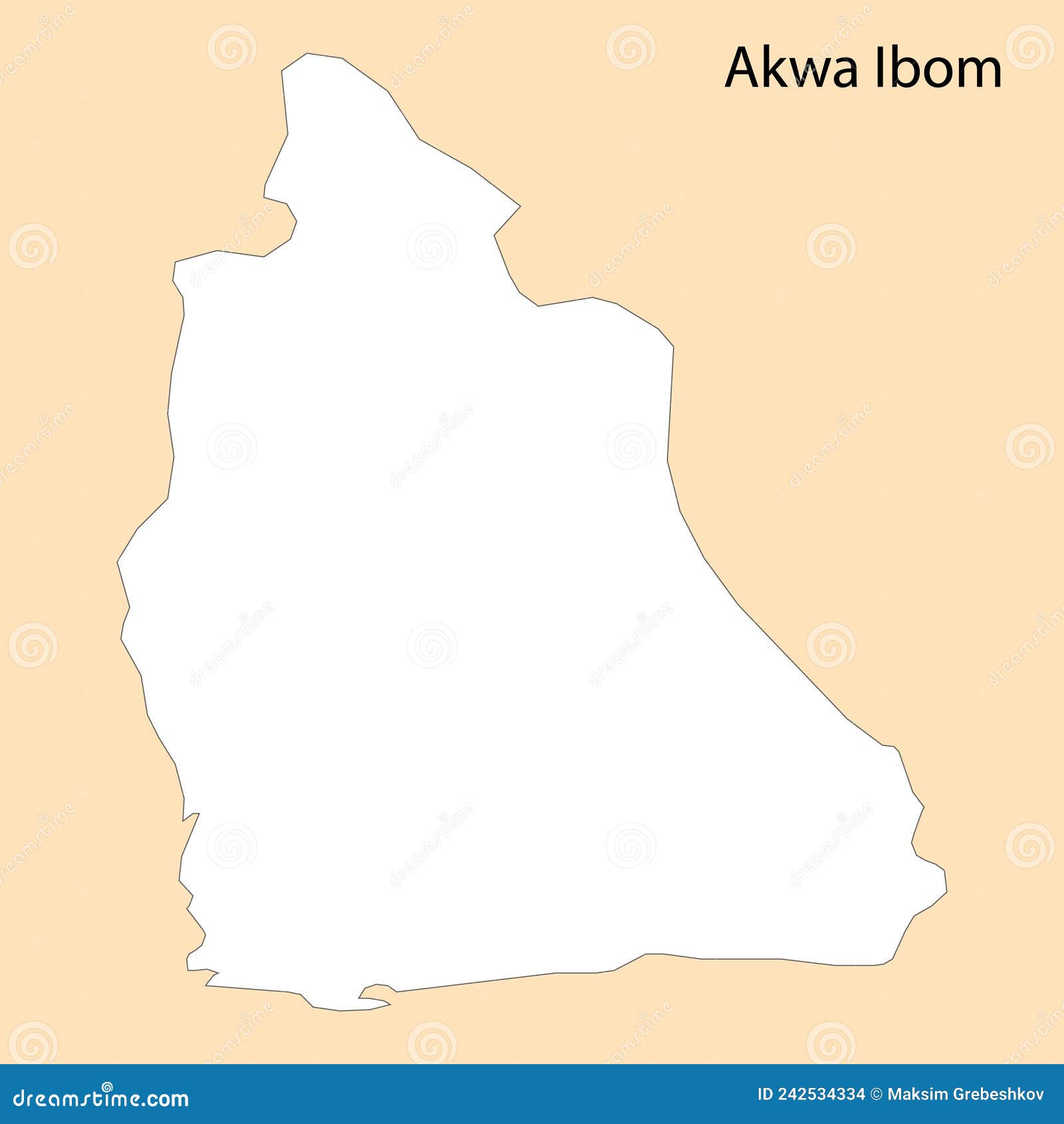 High Quality Map of Akwa Ibom is a Region of Nigeria Stock Vector ...