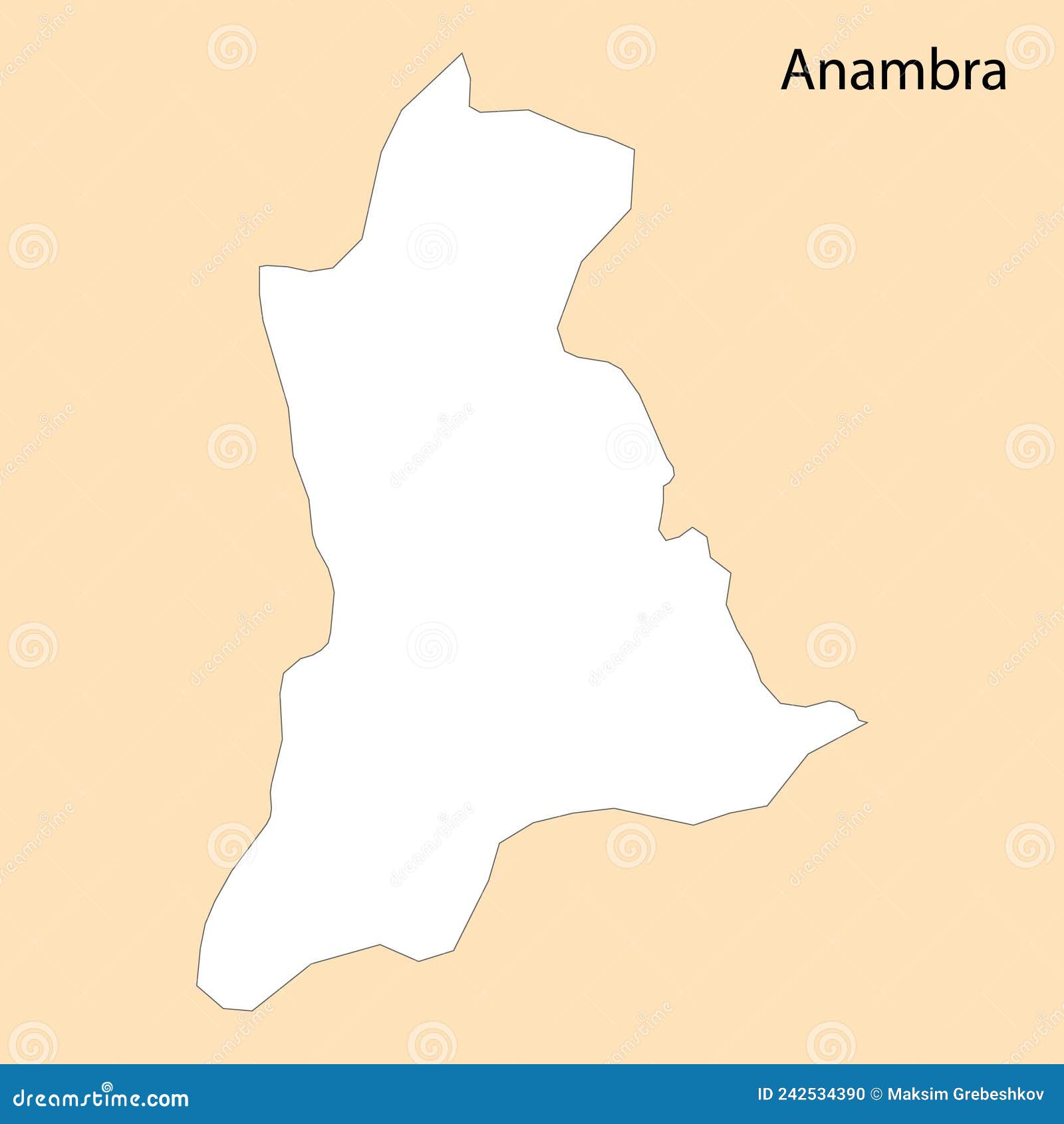 High Quality Map of Anambra is a Region of Nigeria Stock Vector ...