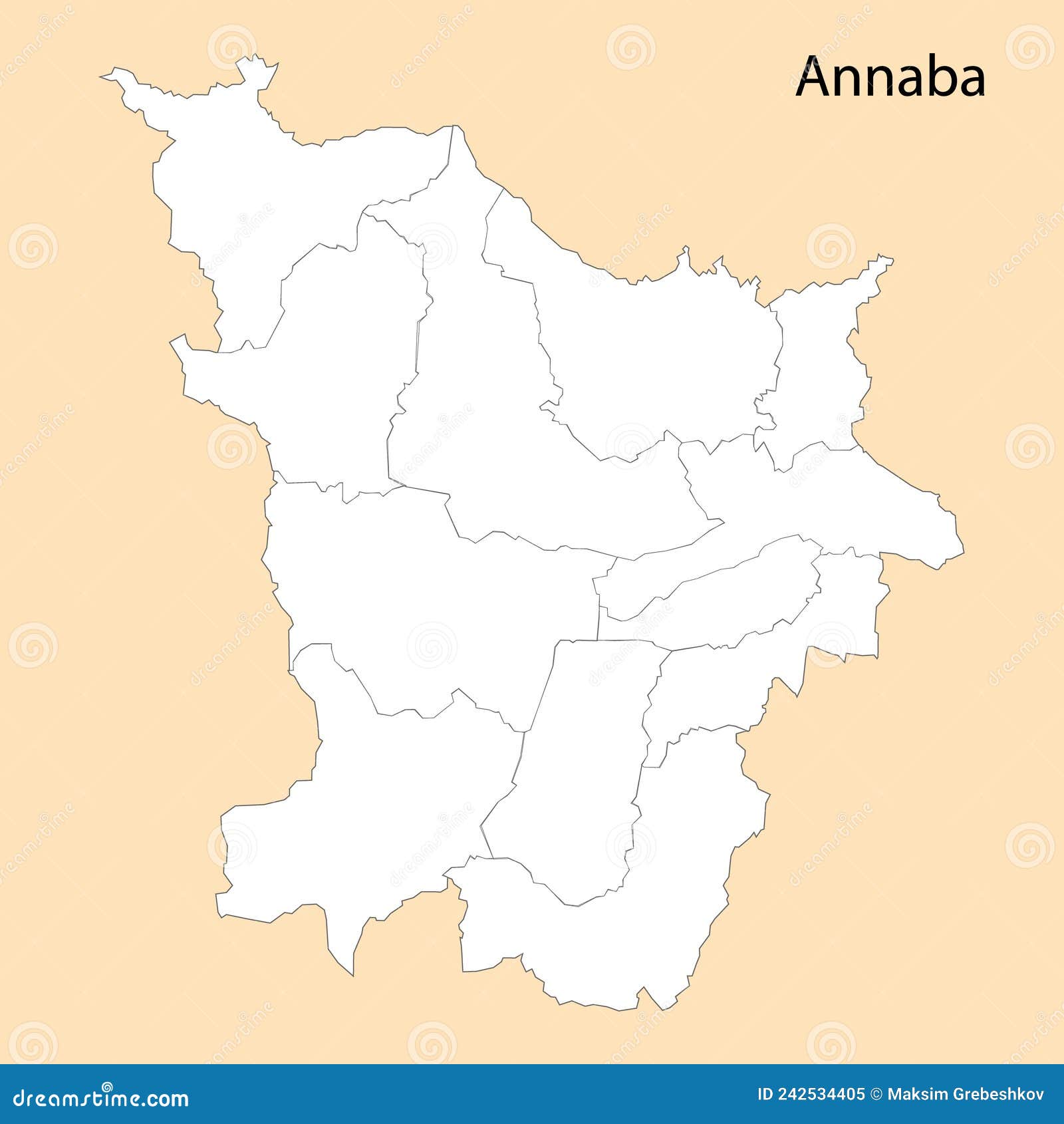 High Quality Map of Annaba is a Province of Algeria Stock Vector ...