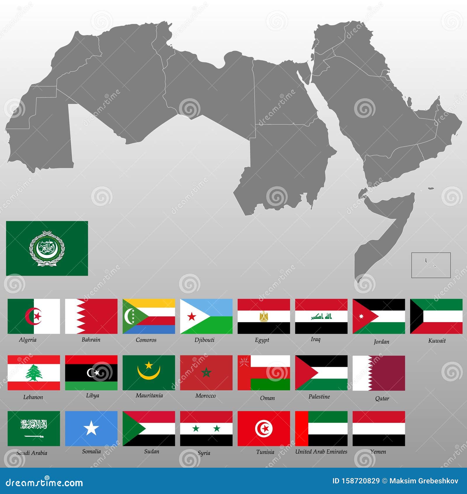 High Quality Map of Arab World Stock Illustration - Illustration of ...