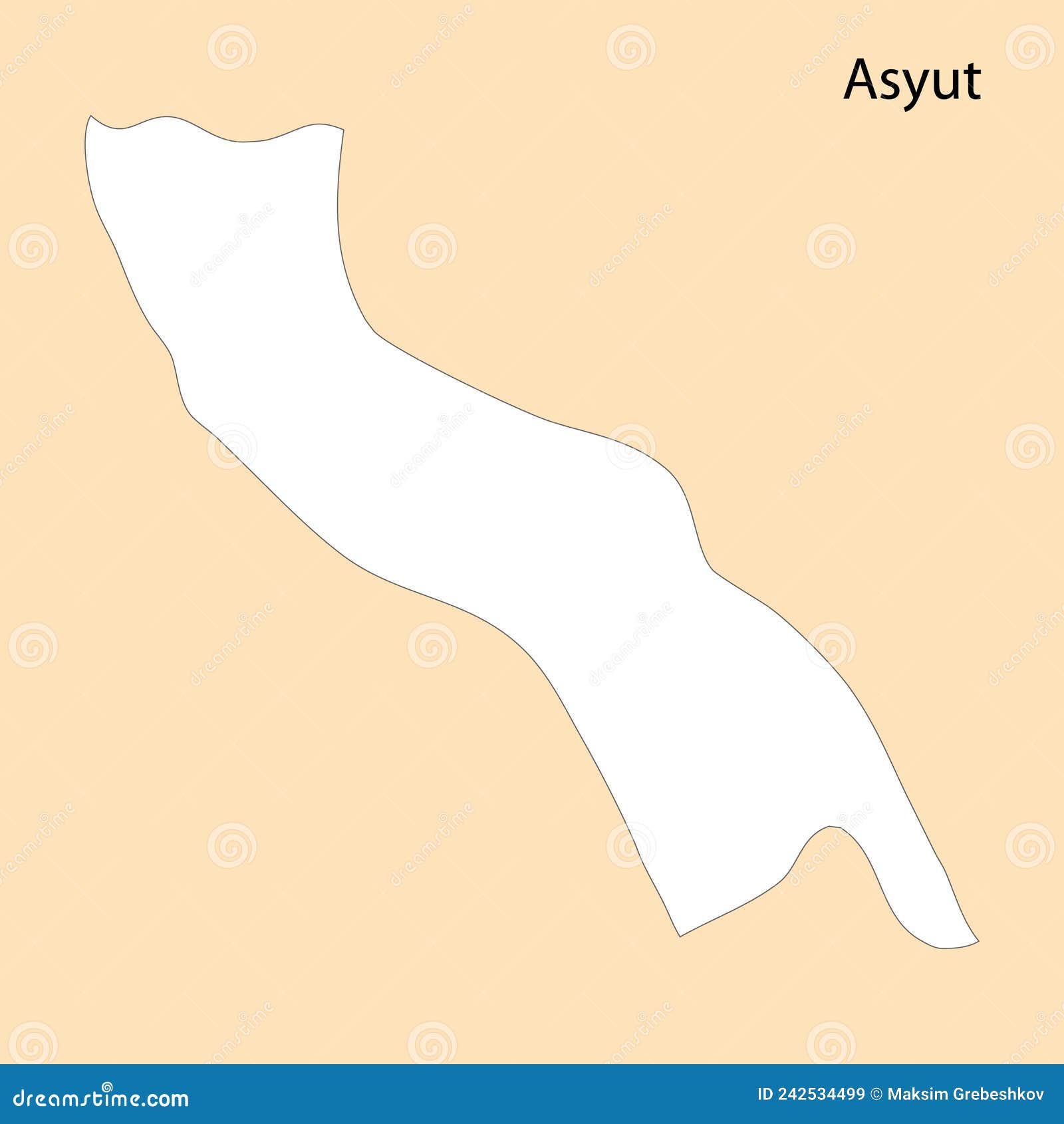High Quality Map of Asyut is a Region of Egypt Stock Vector ...