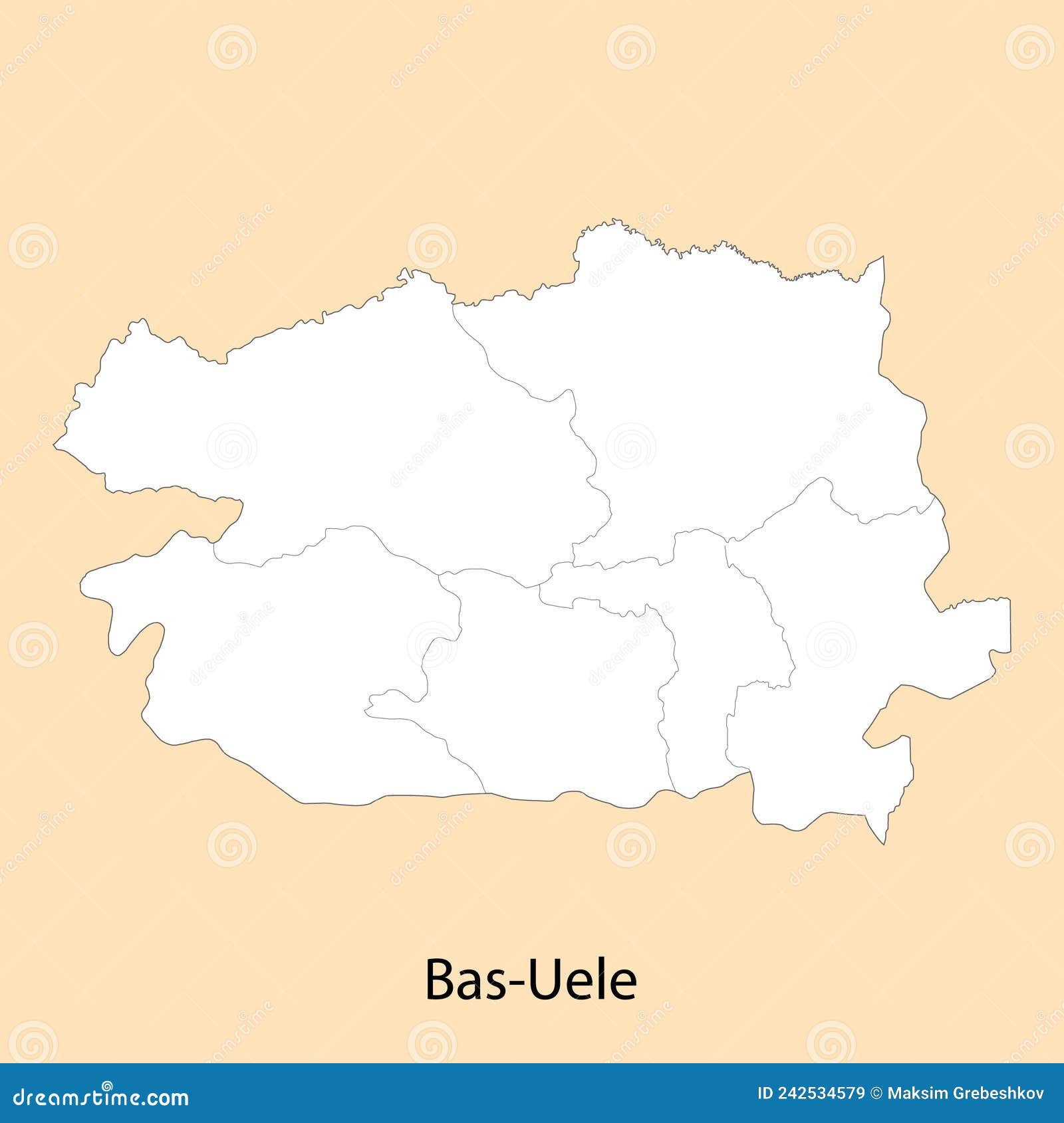 High Quality Map of Bas-Uele is a Region of DR Congo Stock Vector ...