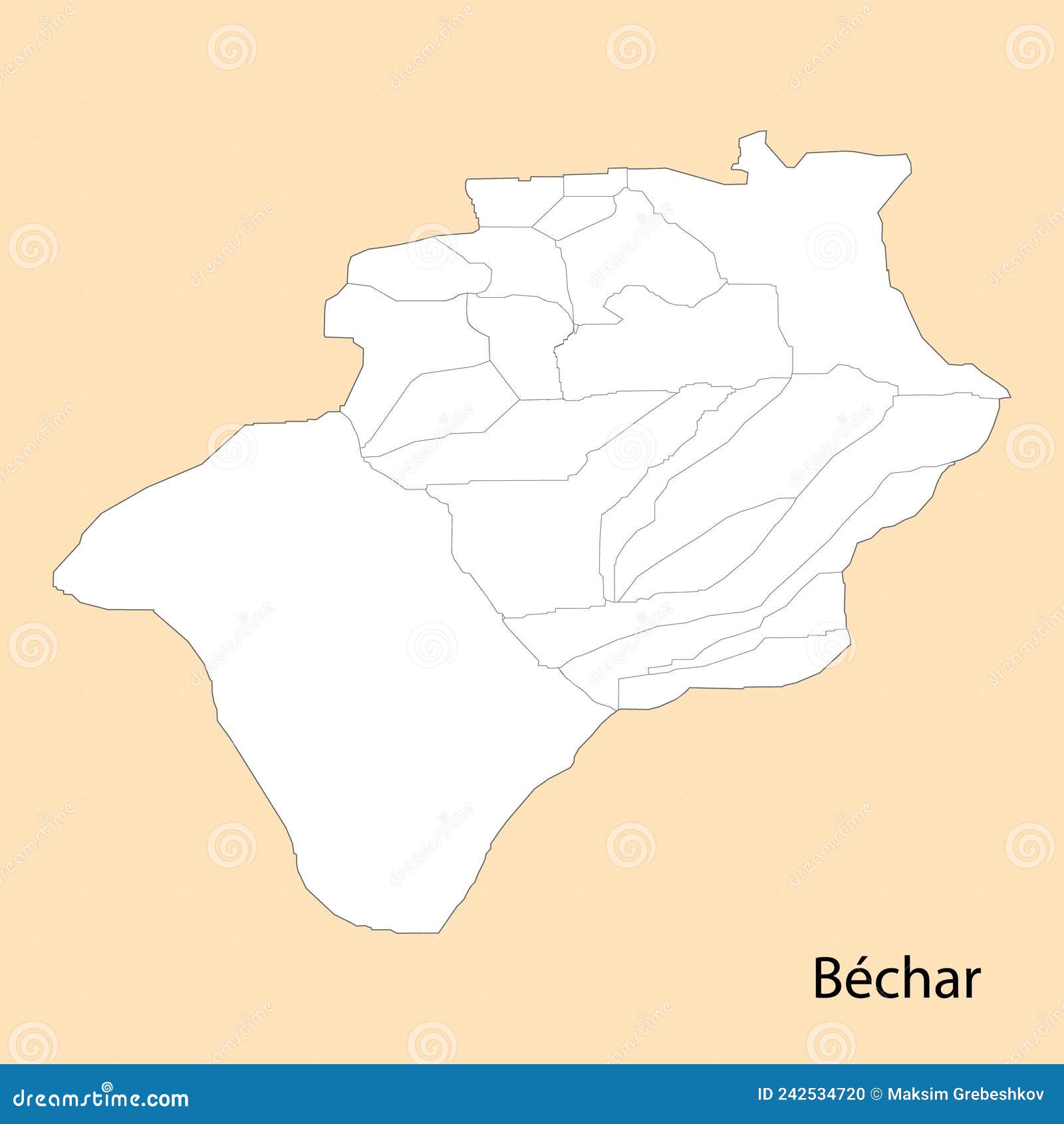 High Quality Map of Bechar is a Province of Algeria Stock Vector ...