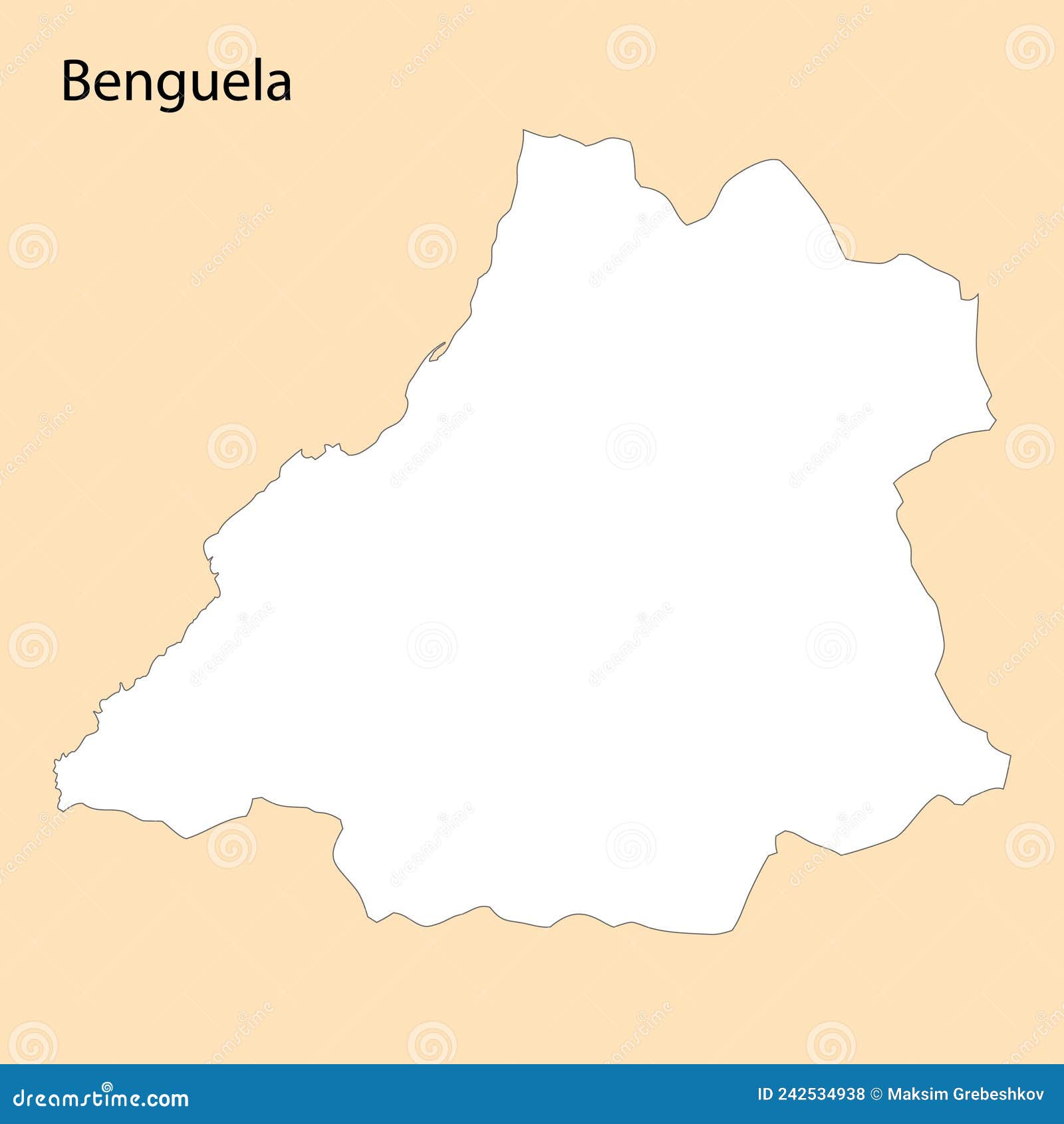 High Quality Map of Benguela is a Region of Angola Stock Vector ...