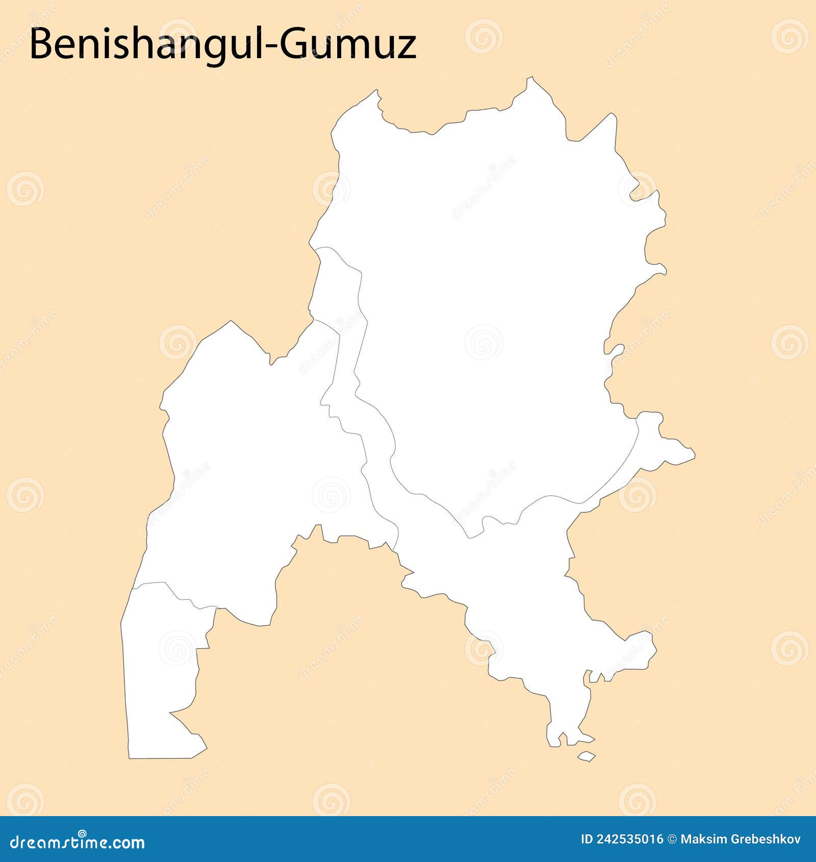 High Quality Map of Benishangul-Gumuz is a Region of Ethiopia Stock ...
