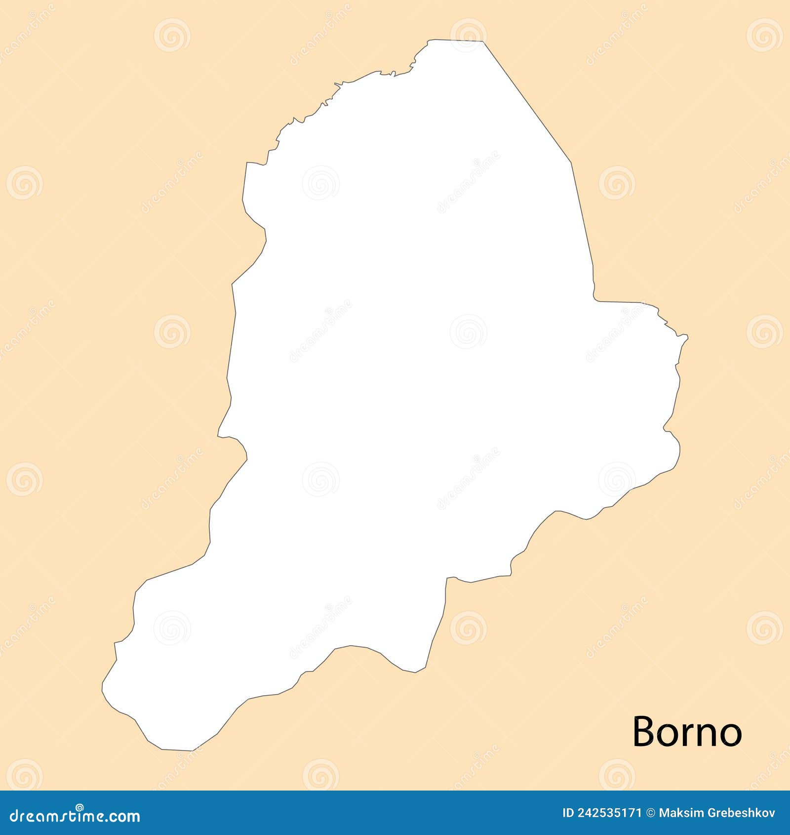 High Quality Map of Borno is a Region of Nigeria Stock Vector ...