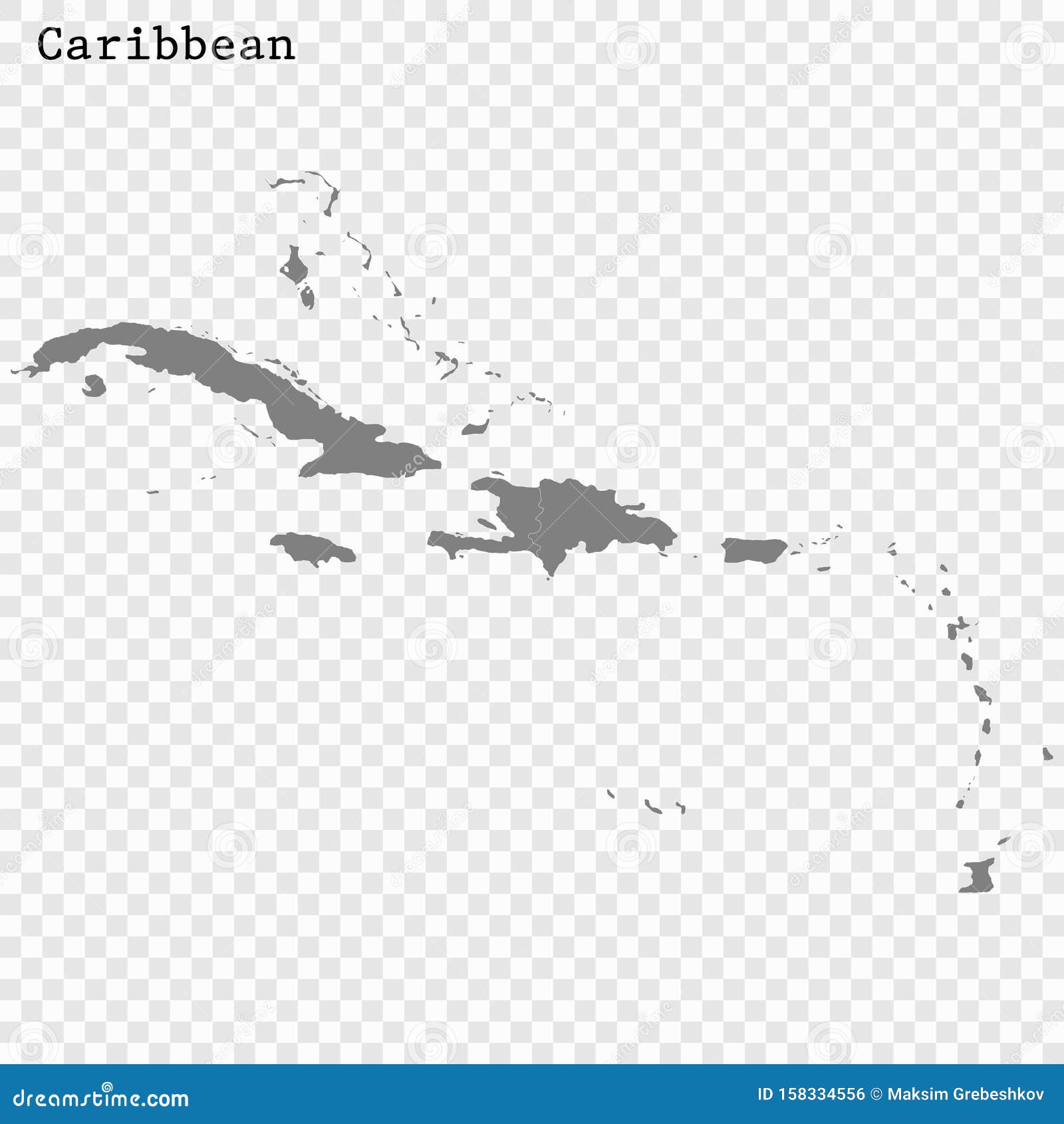 High Quality Map of Caribbean Stock Illustration - Illustration of ...