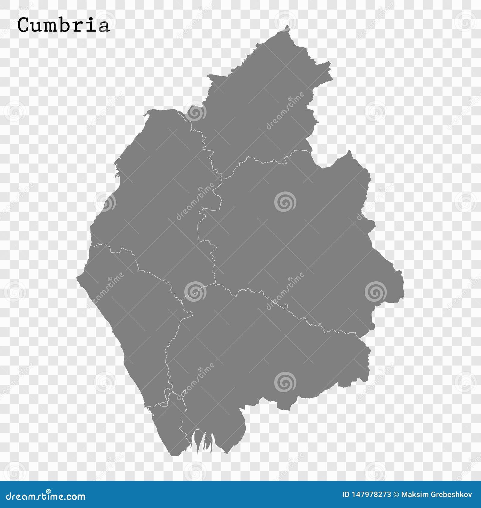 Cumbria County Map England Region Vector Illustration | CartoonDealer ...