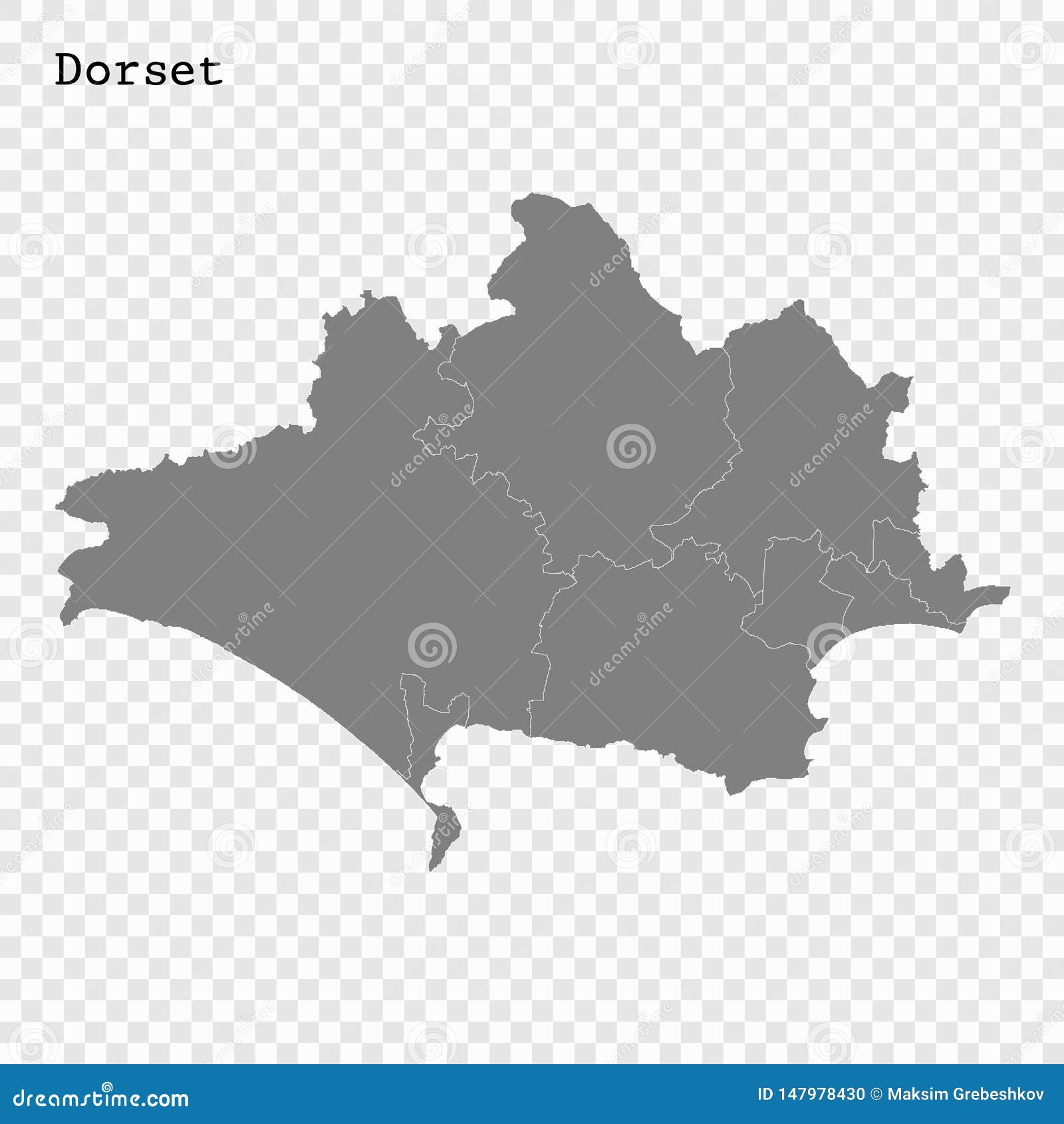 Dorset County Silhouette Map Cartoon Vector | CartoonDealer.com #228277481
