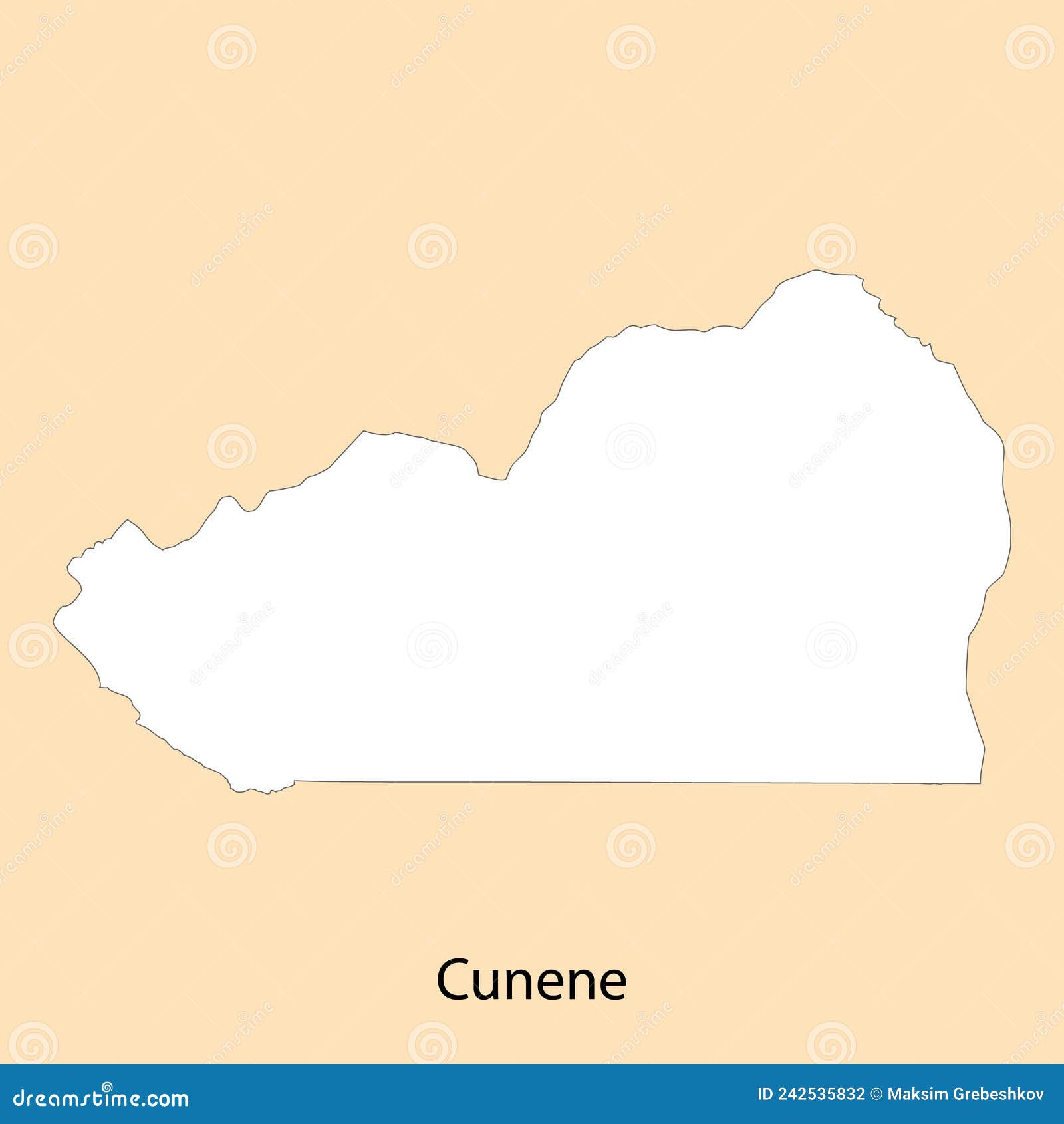 High Quality Map of Cunene is a Region of Angola Stock Vector ...