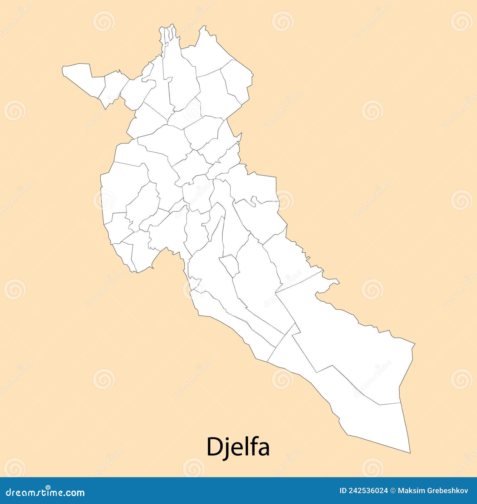 High Quality Map of Djelfa is a Province of Algeria Stock Vector ...