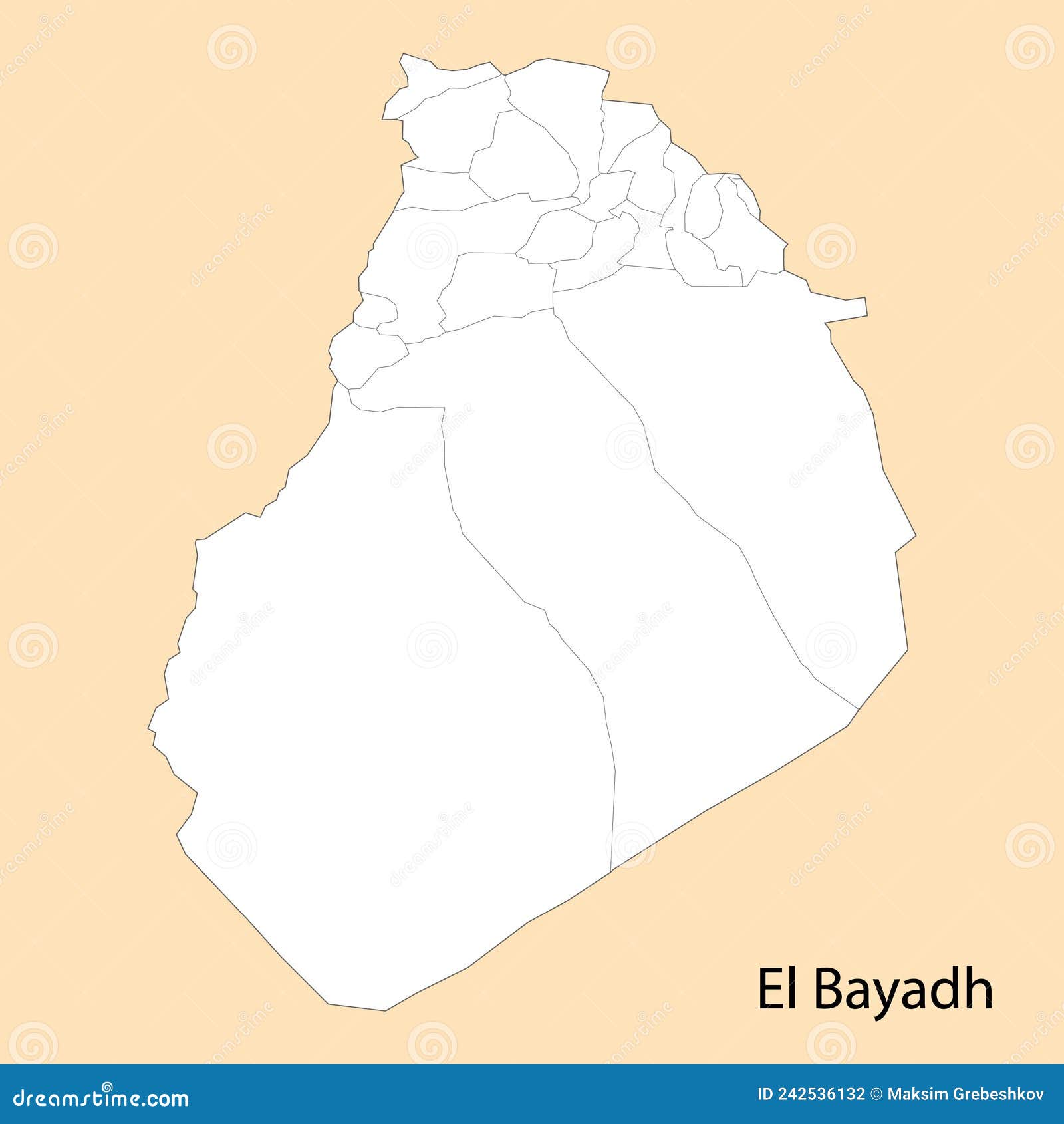 High Quality Map of El Bayadh is a Province of Algeria Stock Vector ...