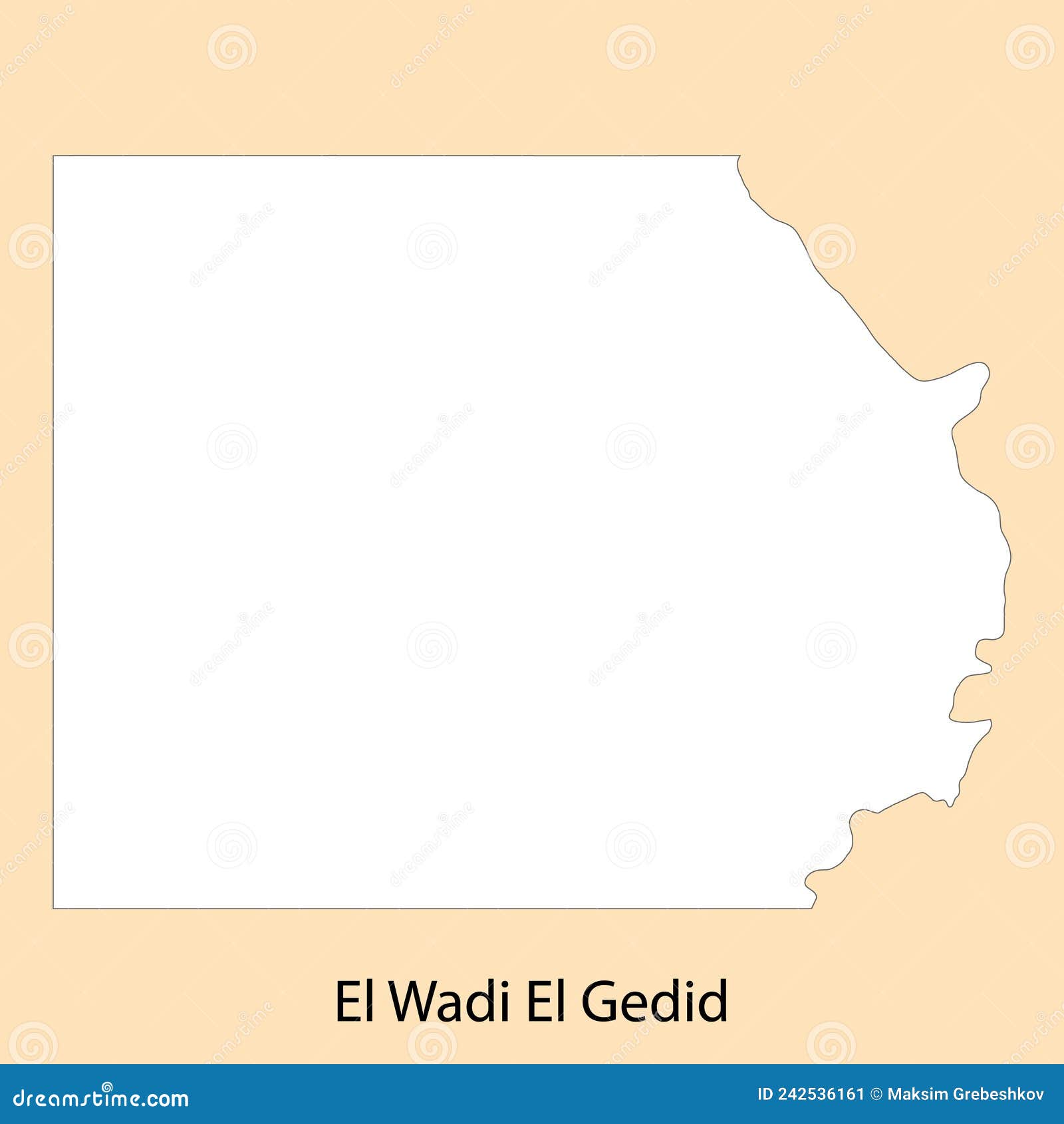 High Quality Map of El Wadi El Gedid is a Region of Egypt Stock Vector ...