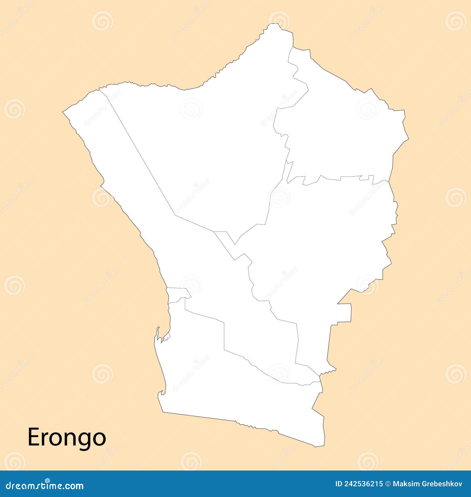 High Quality Map of Erongo is a Region of Namibia Stock Vector ...