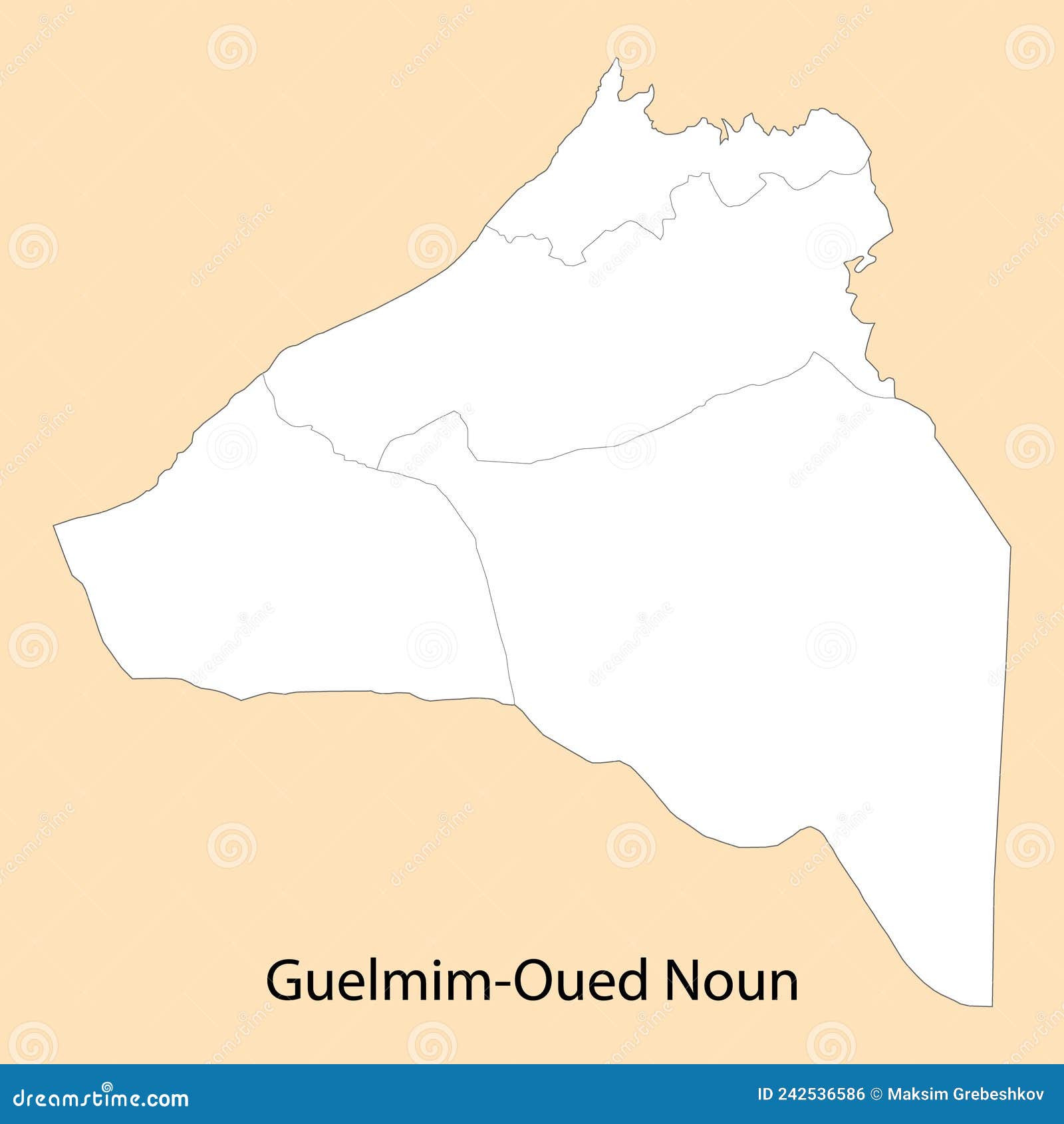 High Quality Map of Guelmim-Oued Noun is a Province of Morocco Stock ...