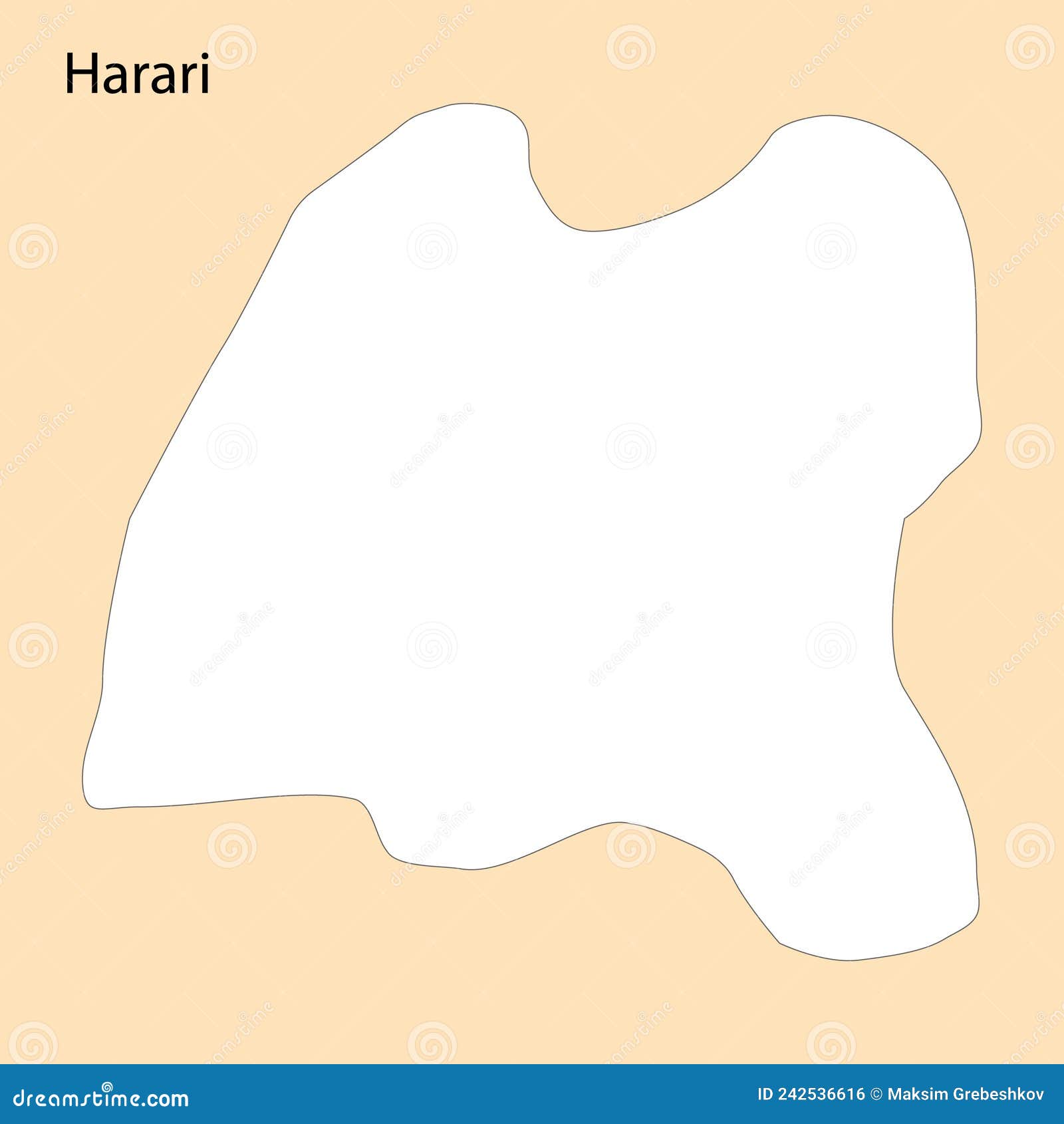 High Quality Map of Harari is a Region of Ethiopia Stock Vector ...