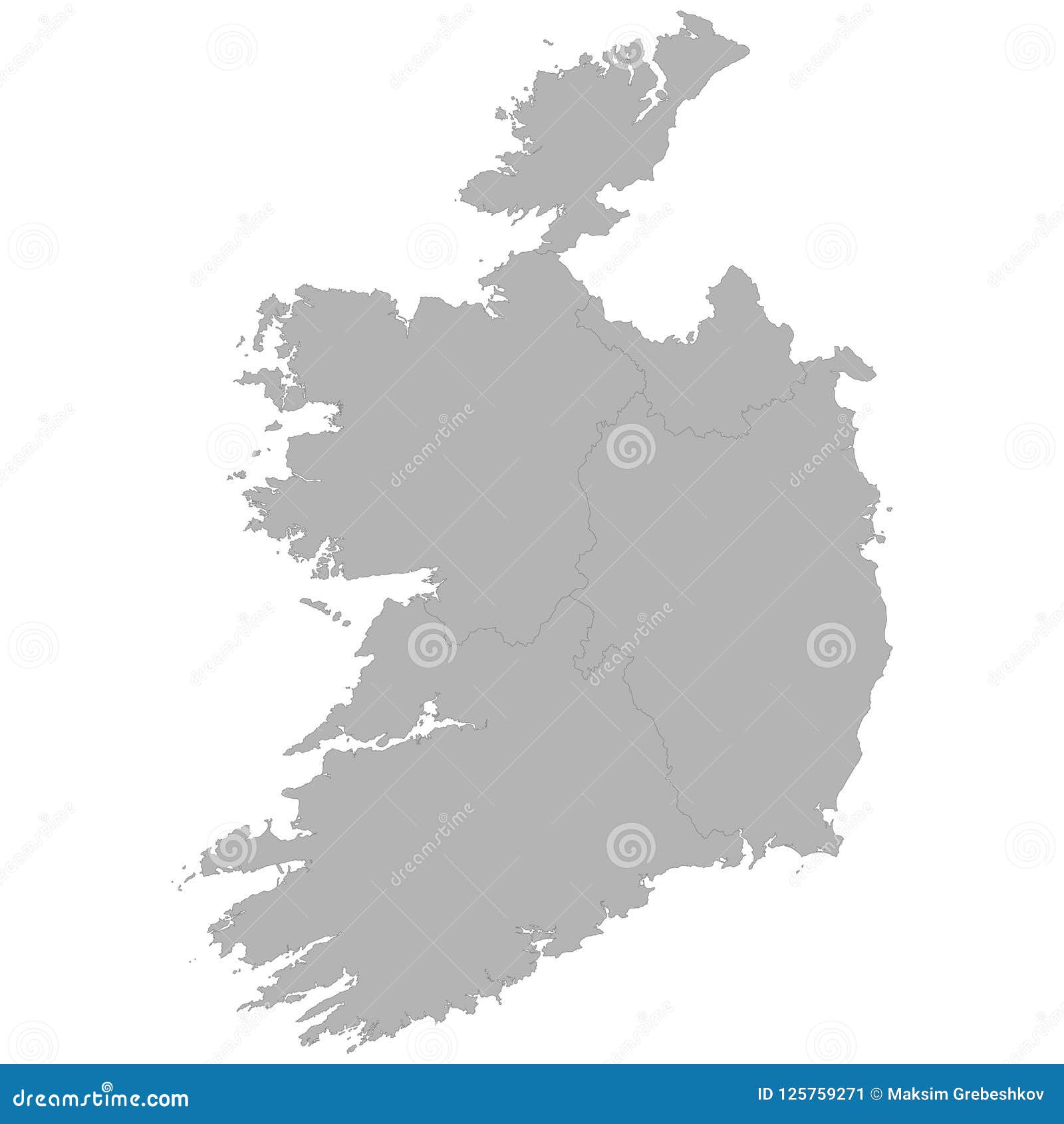 Ireland Map In 3D. 3d Map With Borders Of Regions. Stock Illustration ...