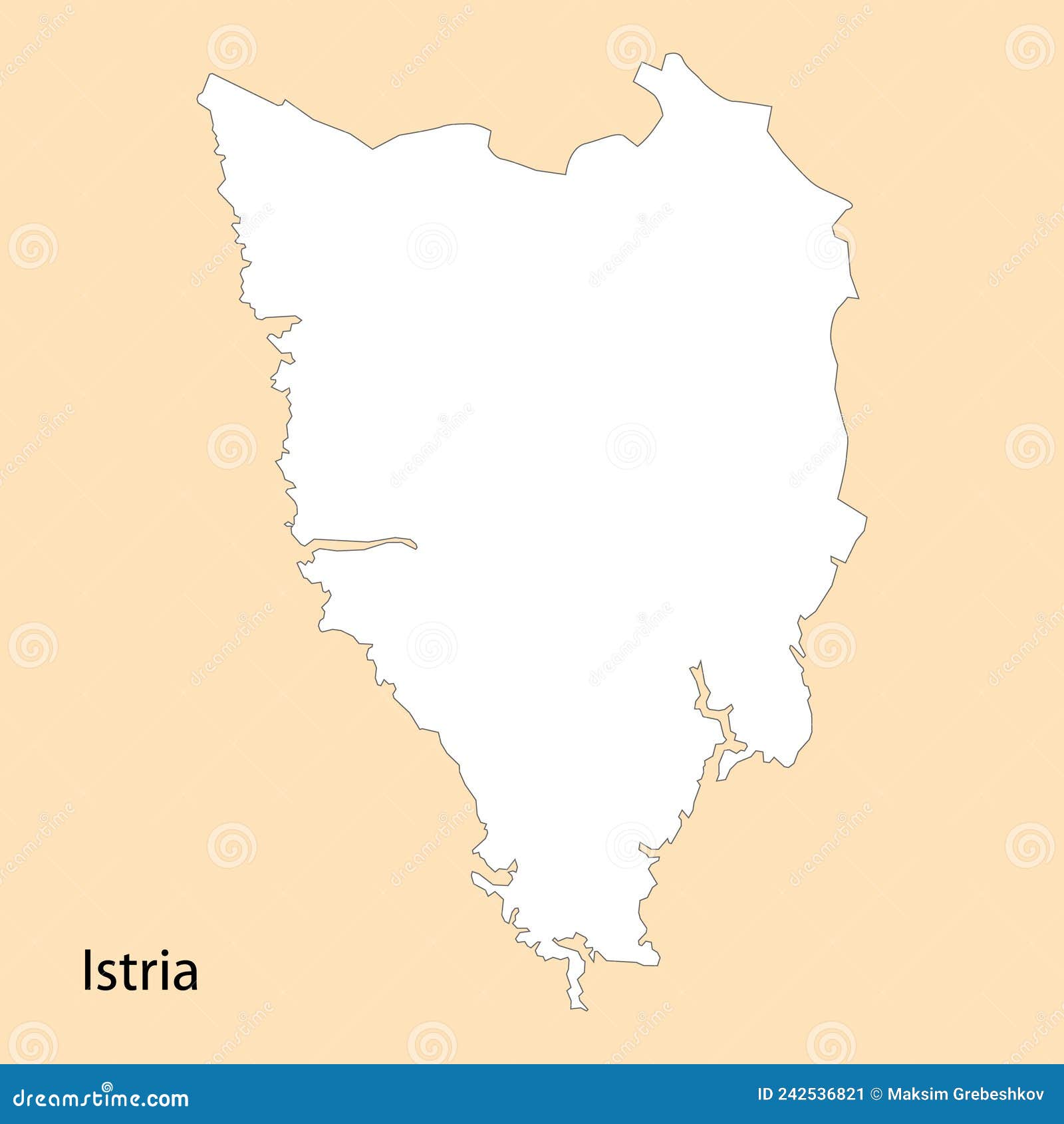 High Quality Map of Istria is a Region of Croatia Stock Vector ...