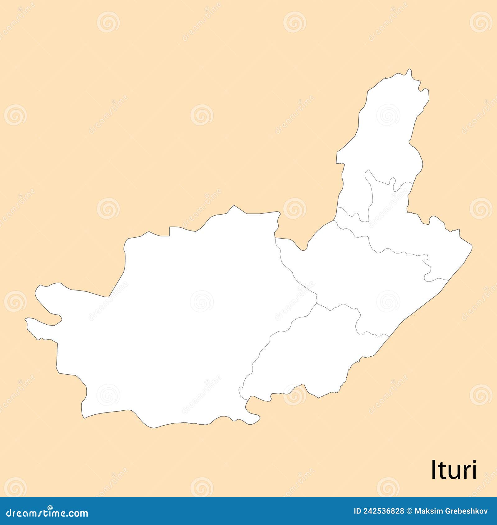 High Quality Map of Ituri is a Region of DR Congo Stock Vector ...
