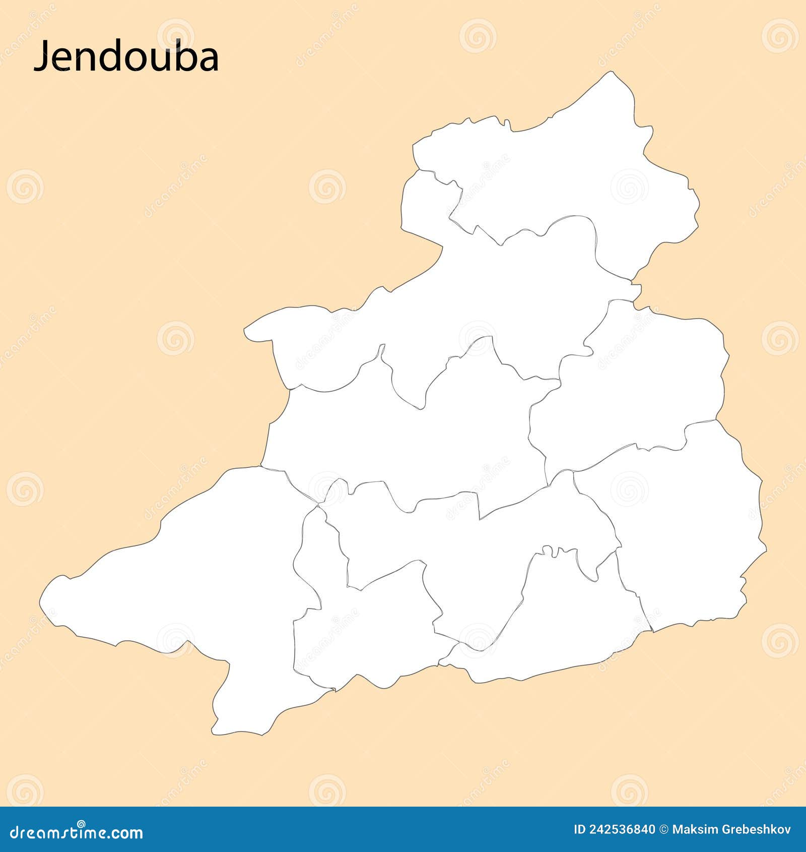 High Quality Map of Jendouba is a Region of Tunisia Stock Vector ...