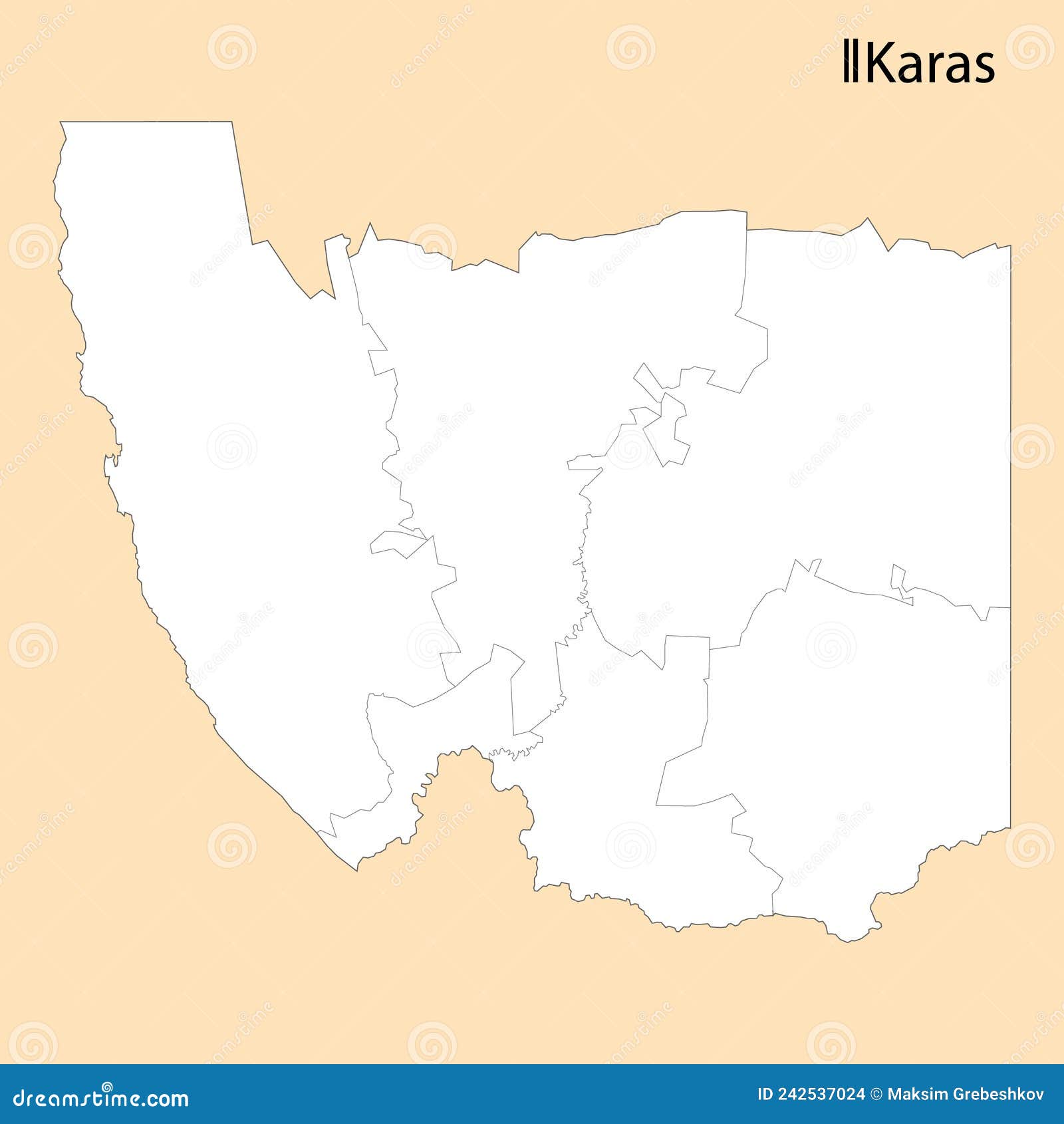 High Quality Map of Karas is a Region of Namibia Stock Illustration ...