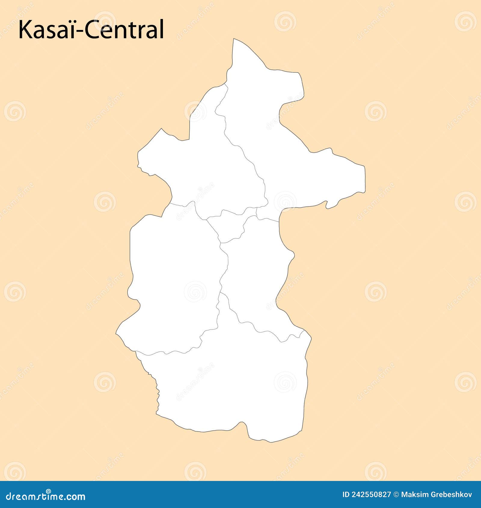 High Quality Map of Kasai-Central is a Region of DR Congo Stock Vector ...