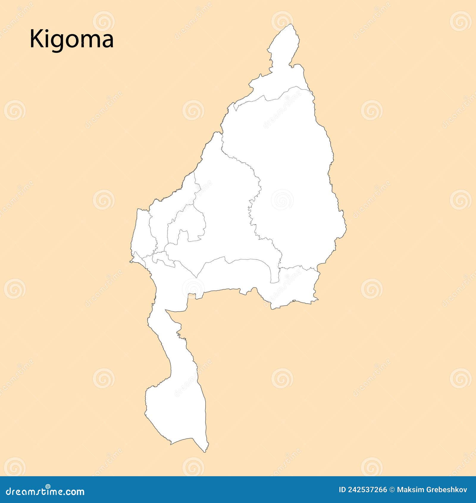 High Quality Map of Kigoma is a Region of Tanzania Stock Vector ...