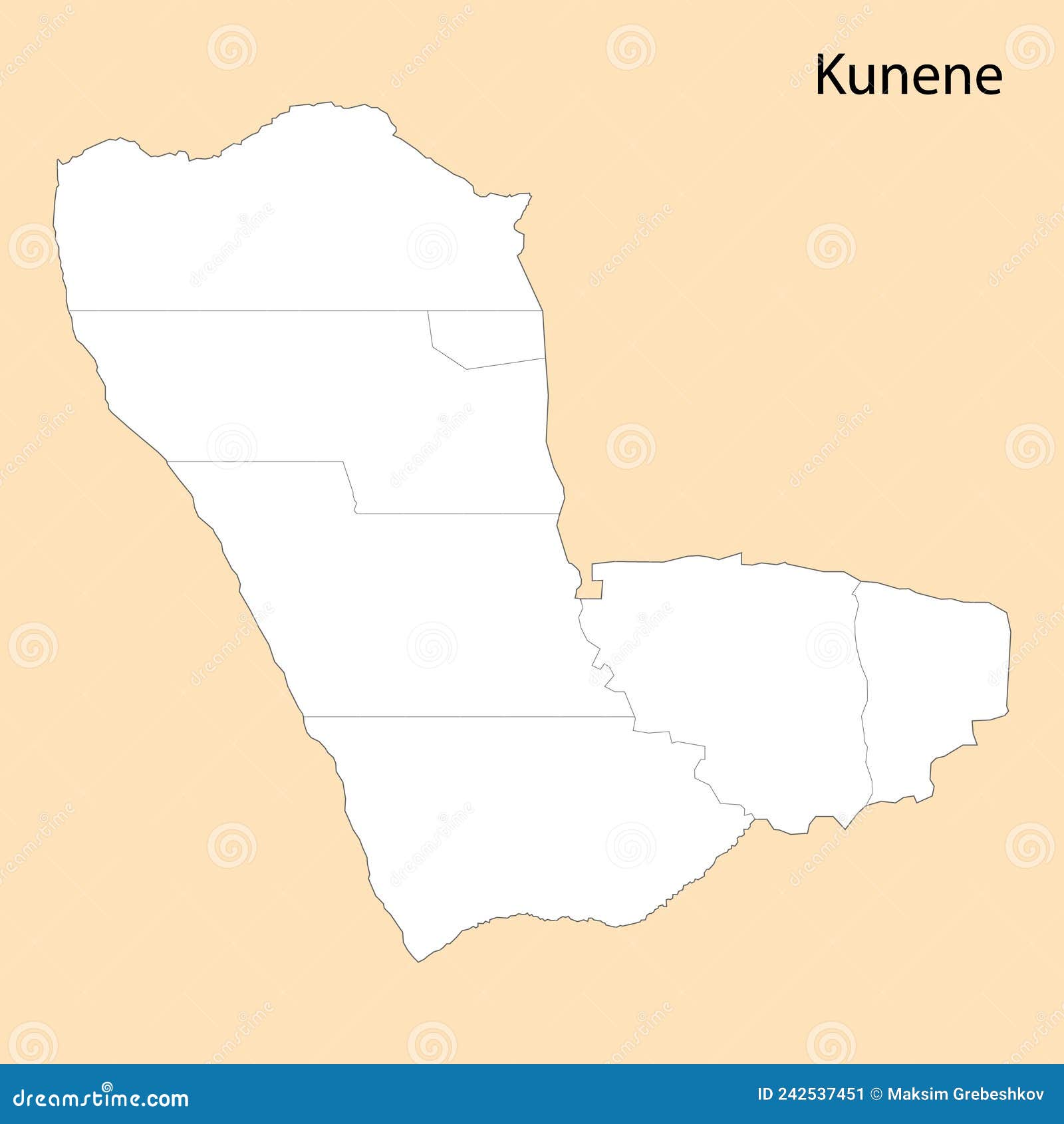 High Quality Map of Kunene is a Region of Namibia Stock Vector ...
