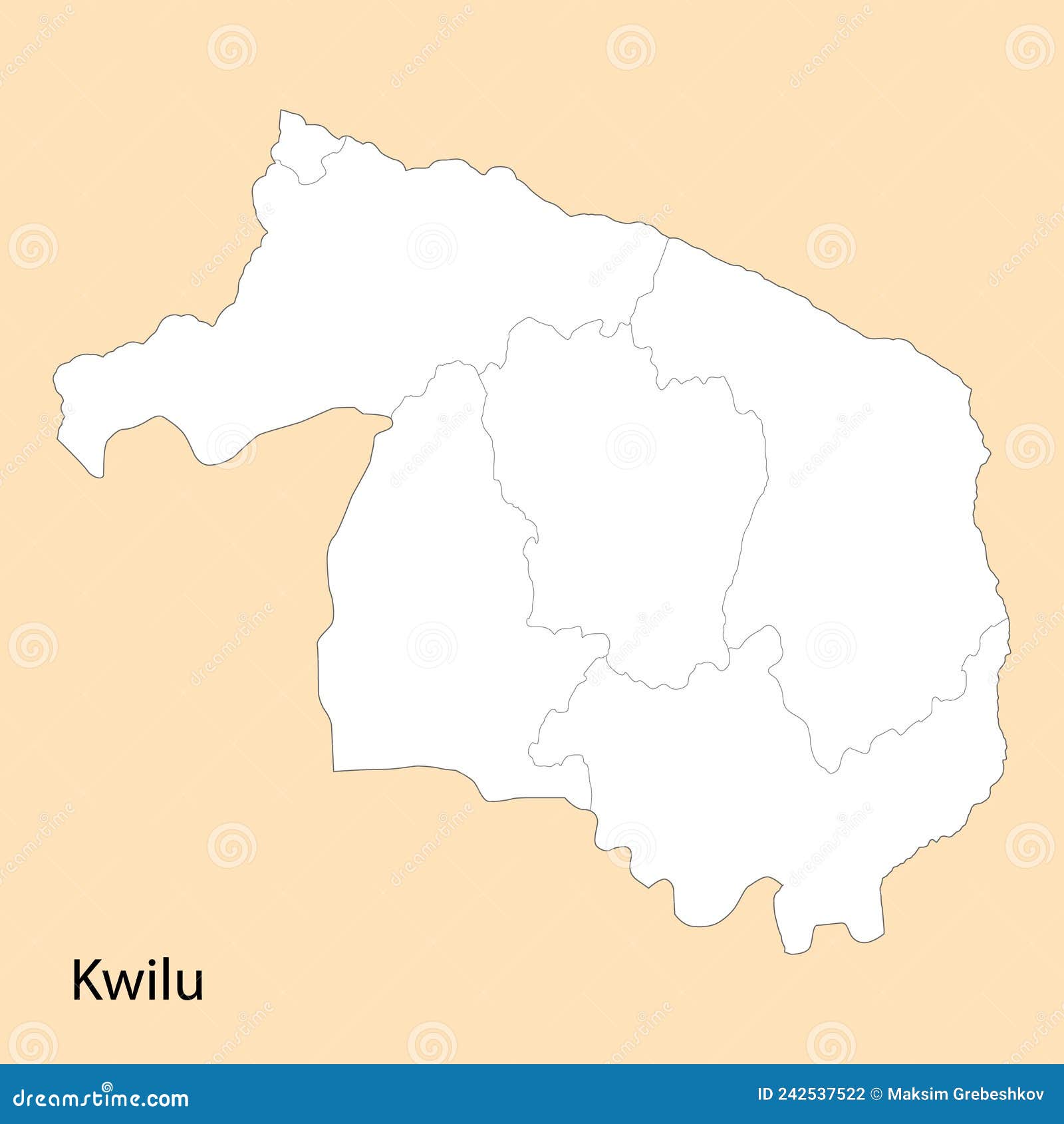 High Quality Map of Kwilu is a Region of DR Congo Stock Illustration ...