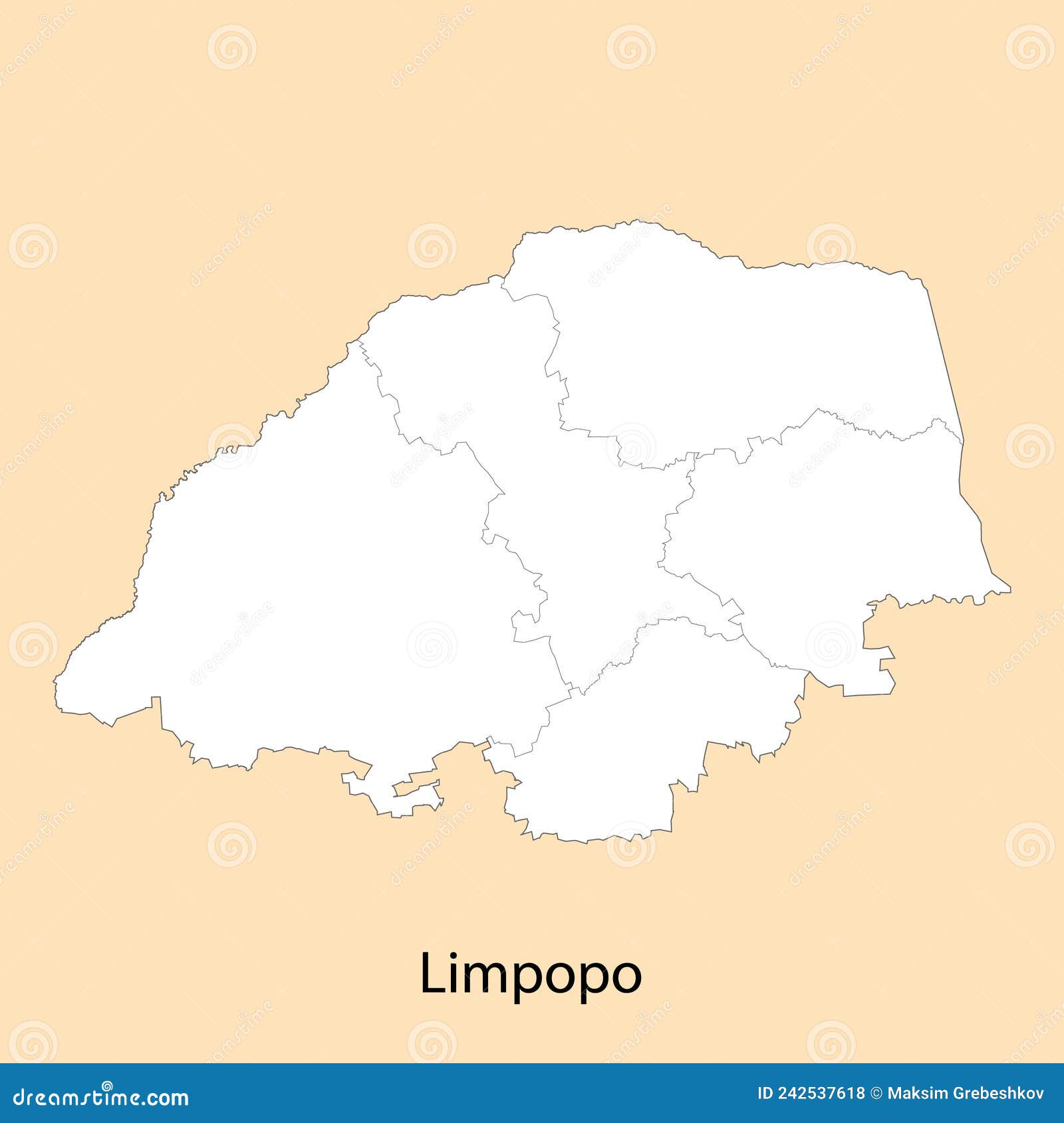 High Quality Map of Limpopo is a Region of South Africa Stock Vector ...