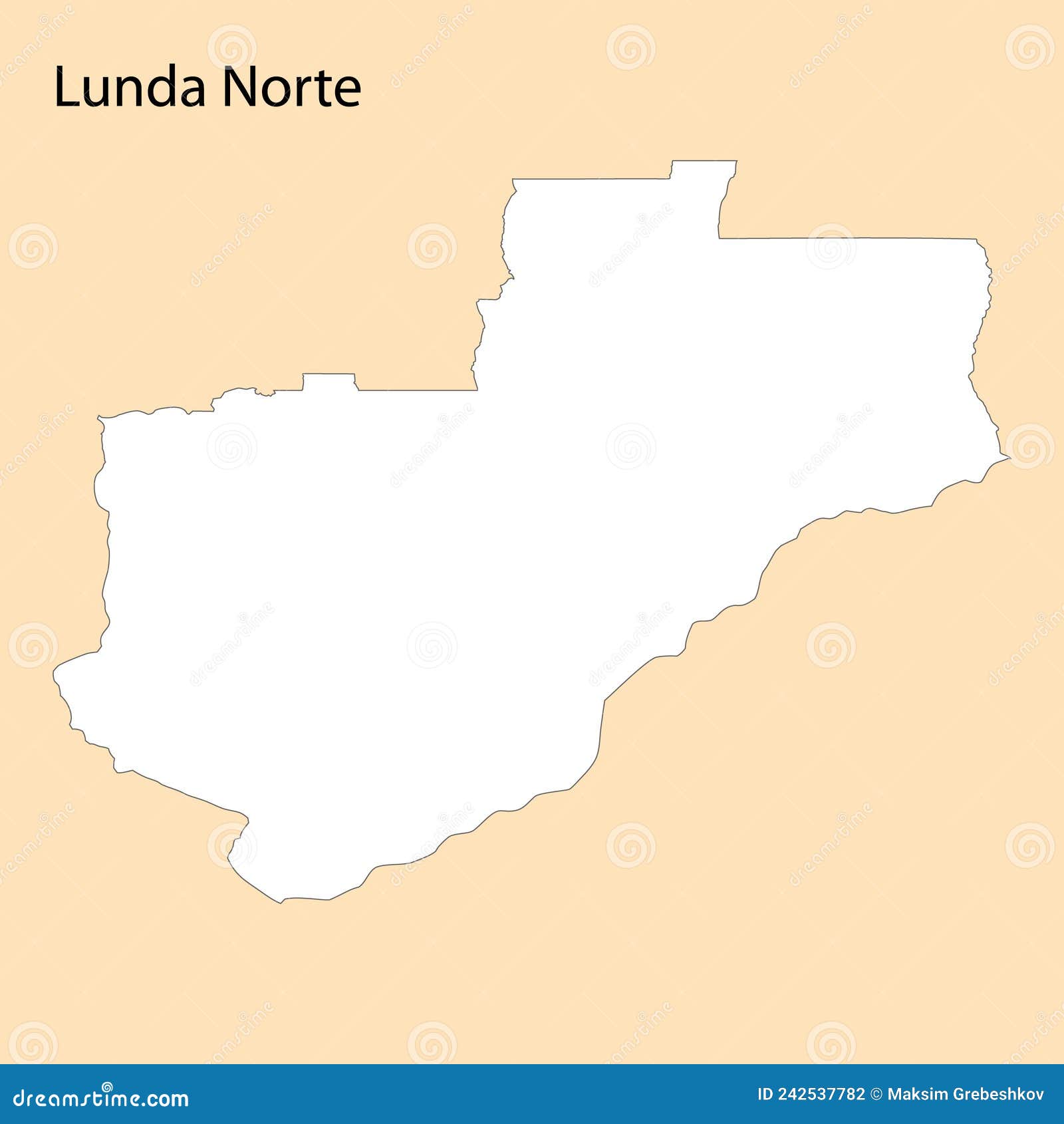 High Quality Map of Lunda Norte is a Region of Angola Stock Vector ...