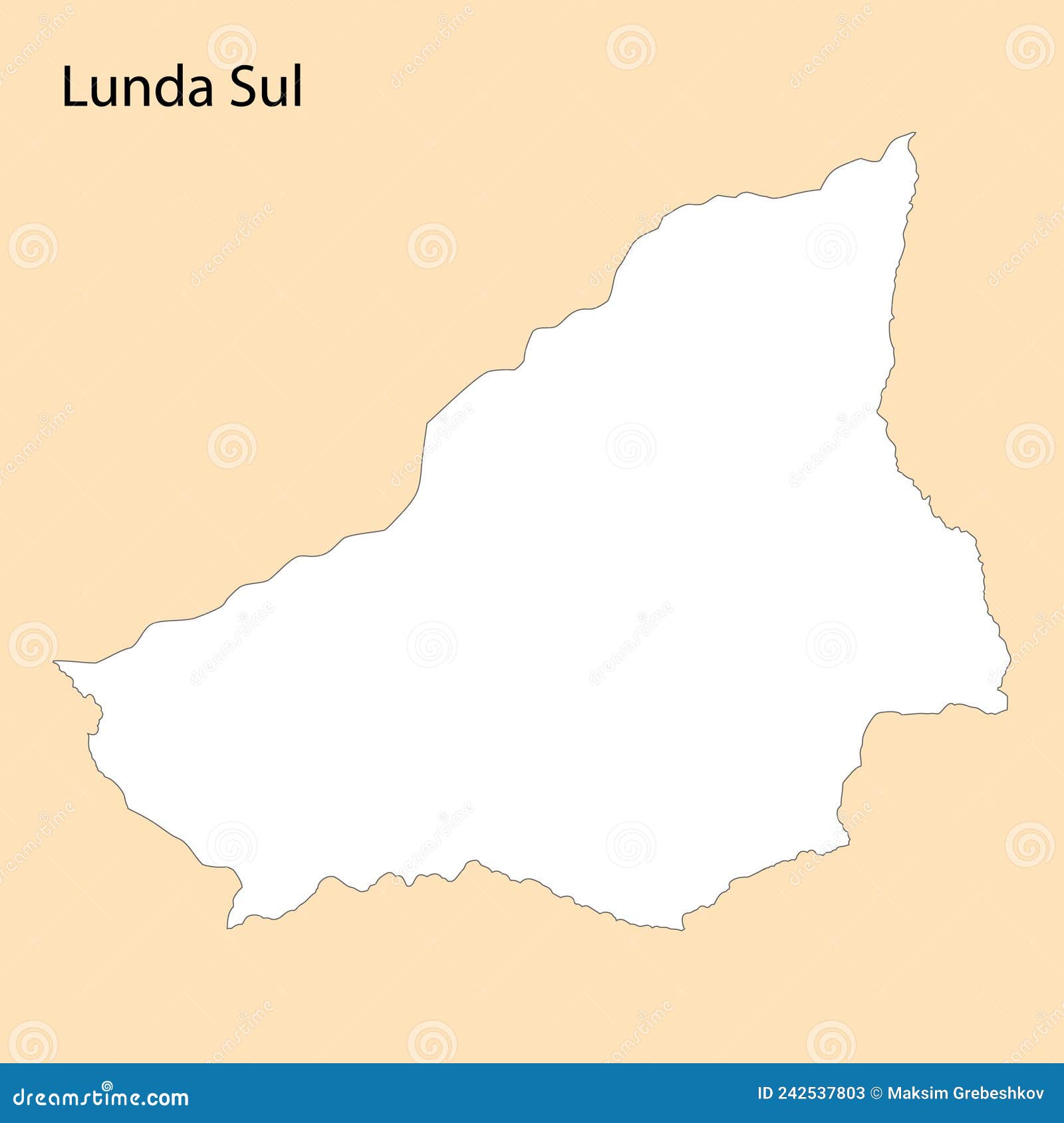 High Quality Map of Lunda Sul is a Region of Angola Stock Vector ...