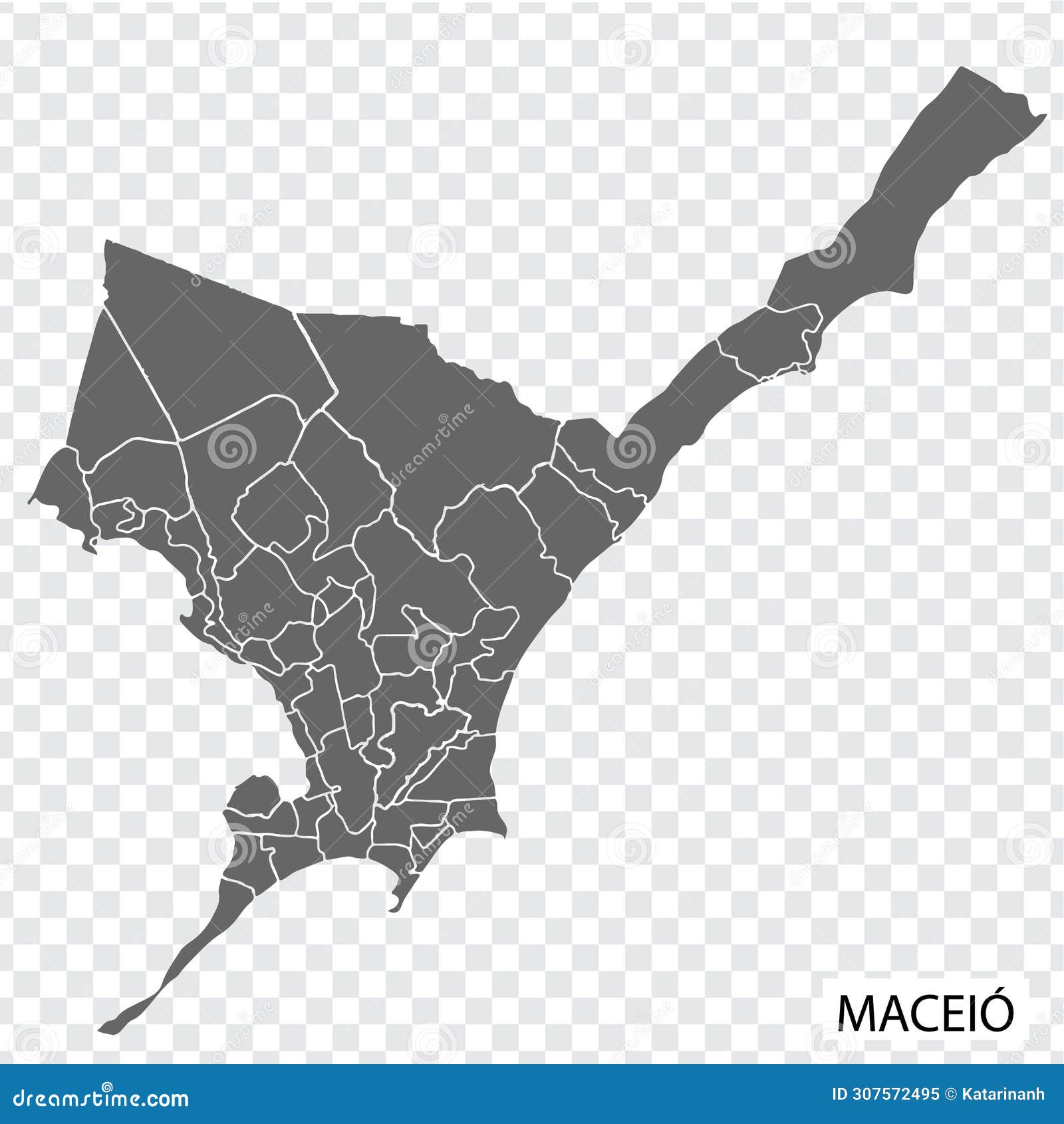 High Quality Map of Maceio is a City Brazil, with Borders of the ...
