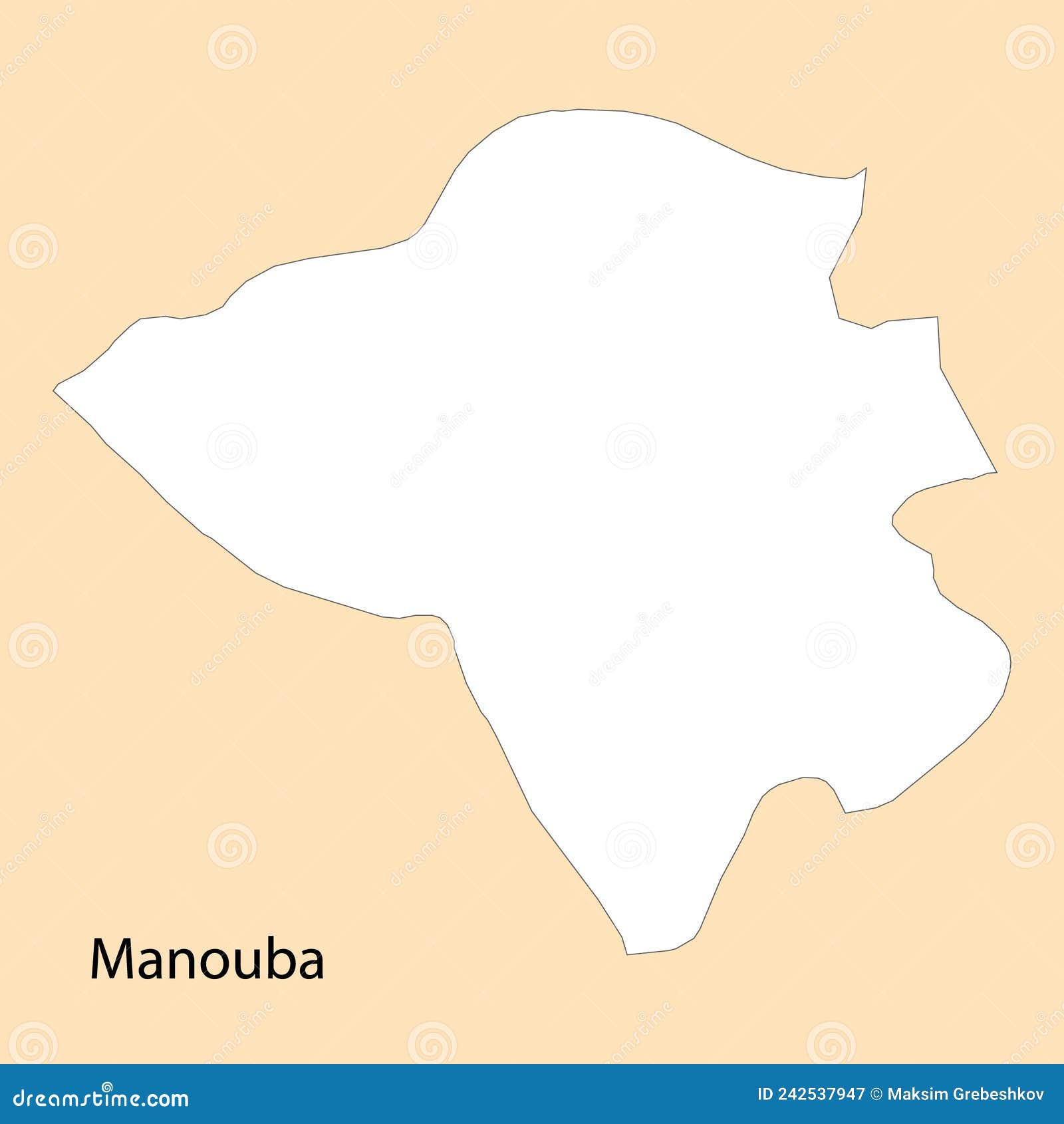High Quality Map of Manouba is a Region of Tunisia Stock Vector ...