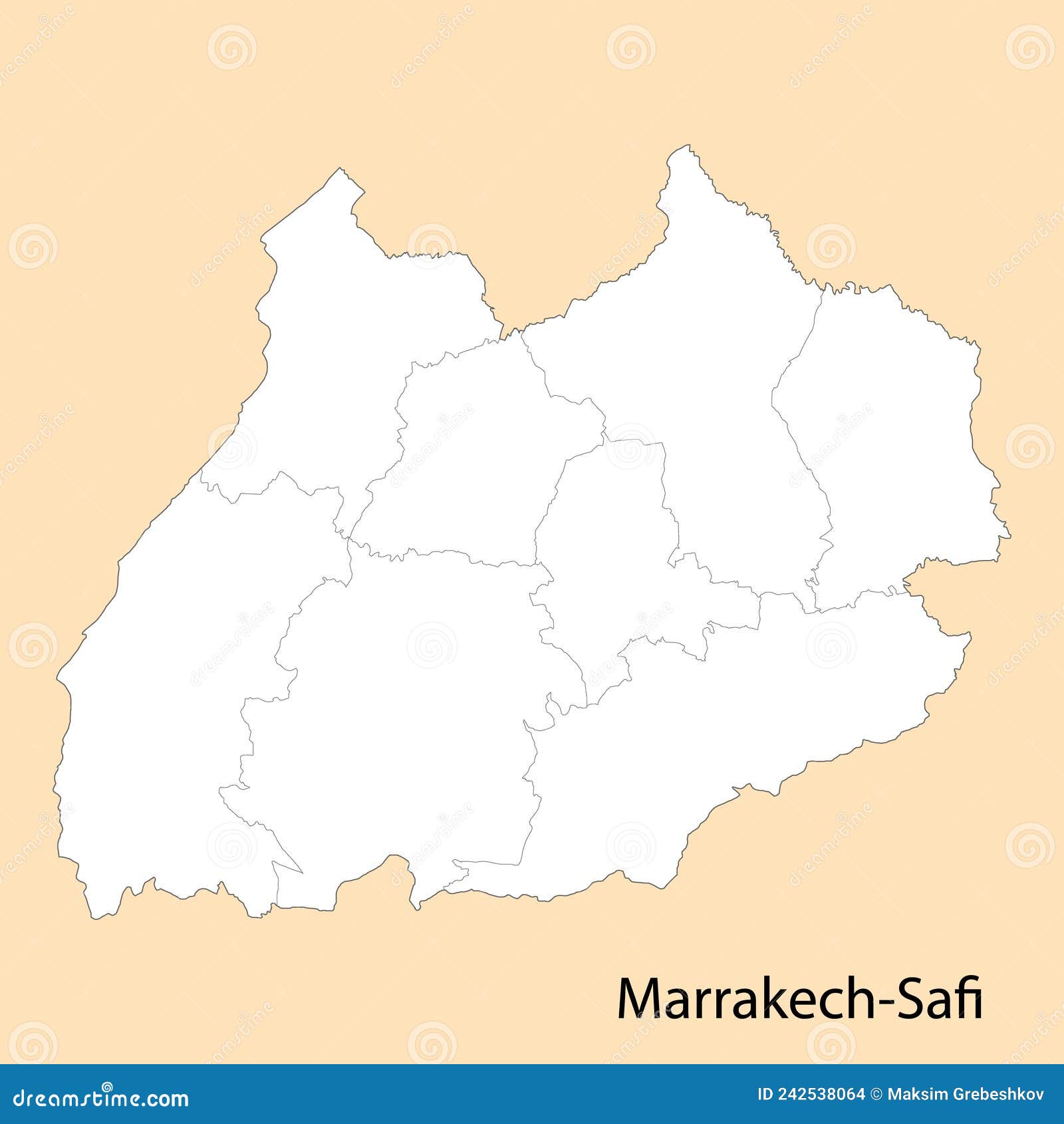 High Quality Map of Marrakech-Safi is a Province of Morocco Stock ...