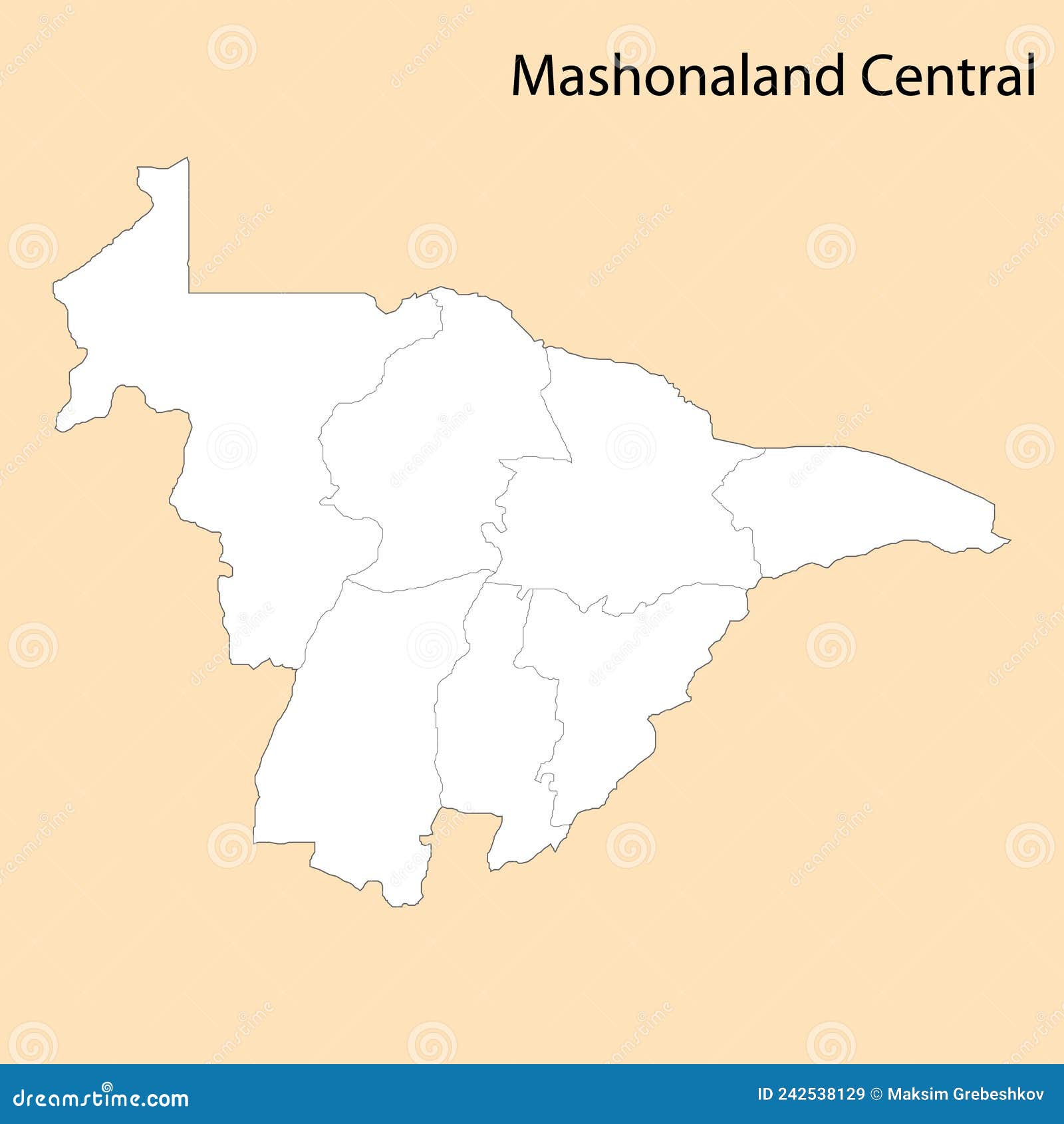 High Quality Map of Mashonaland Central is a Region of Zimbabwe Stock ...