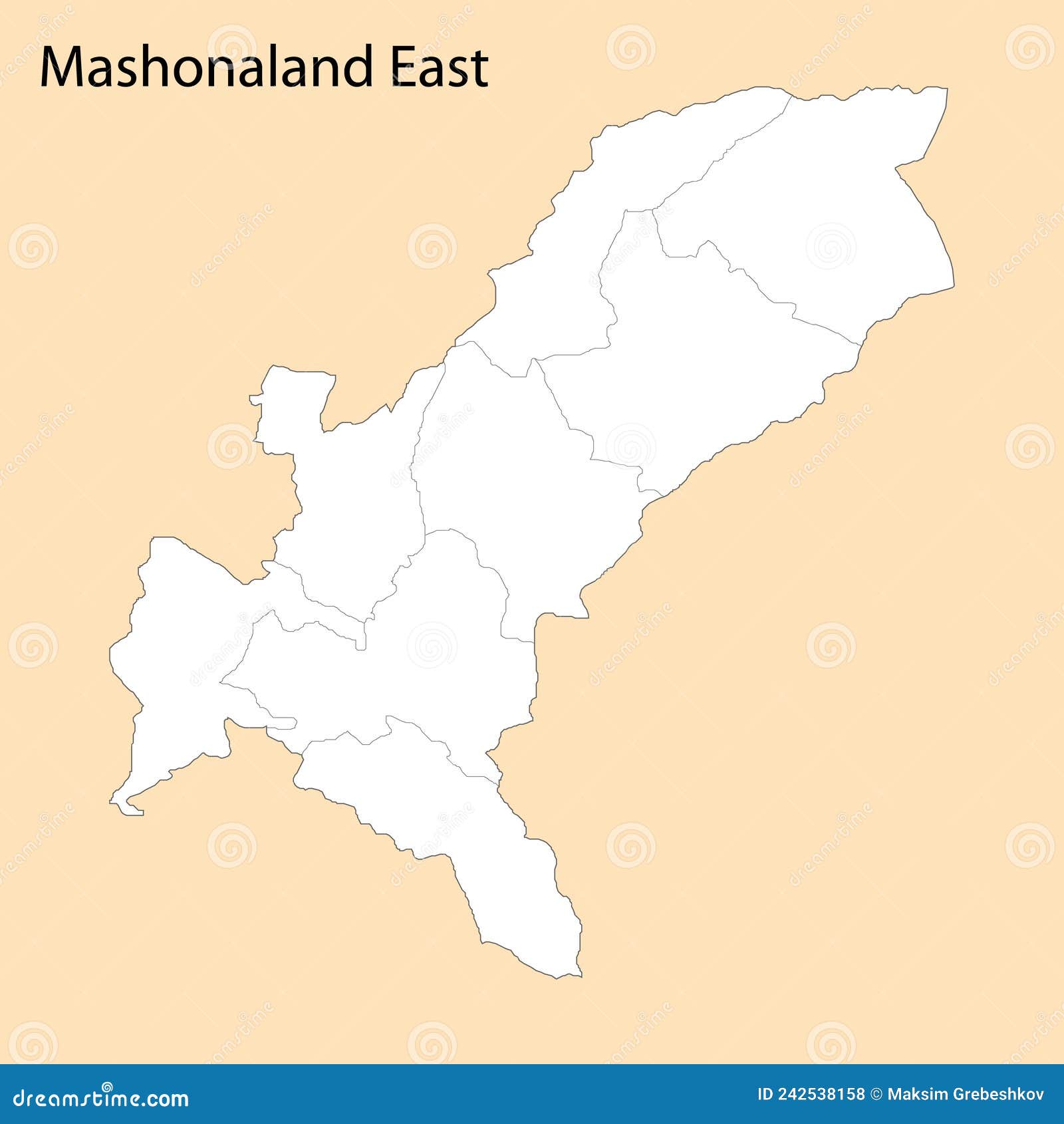 High Quality Map of Mashonaland East is a Region of Zimbabwe Stock ...