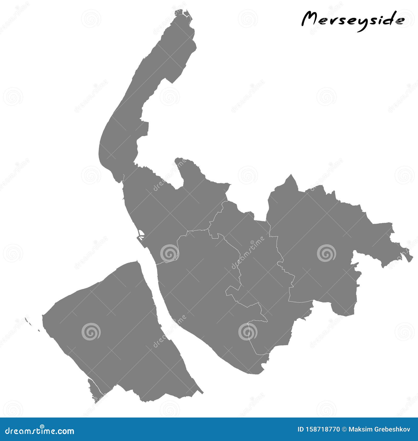 High Quality Map Metropolitan County of England Stock Illustration ...