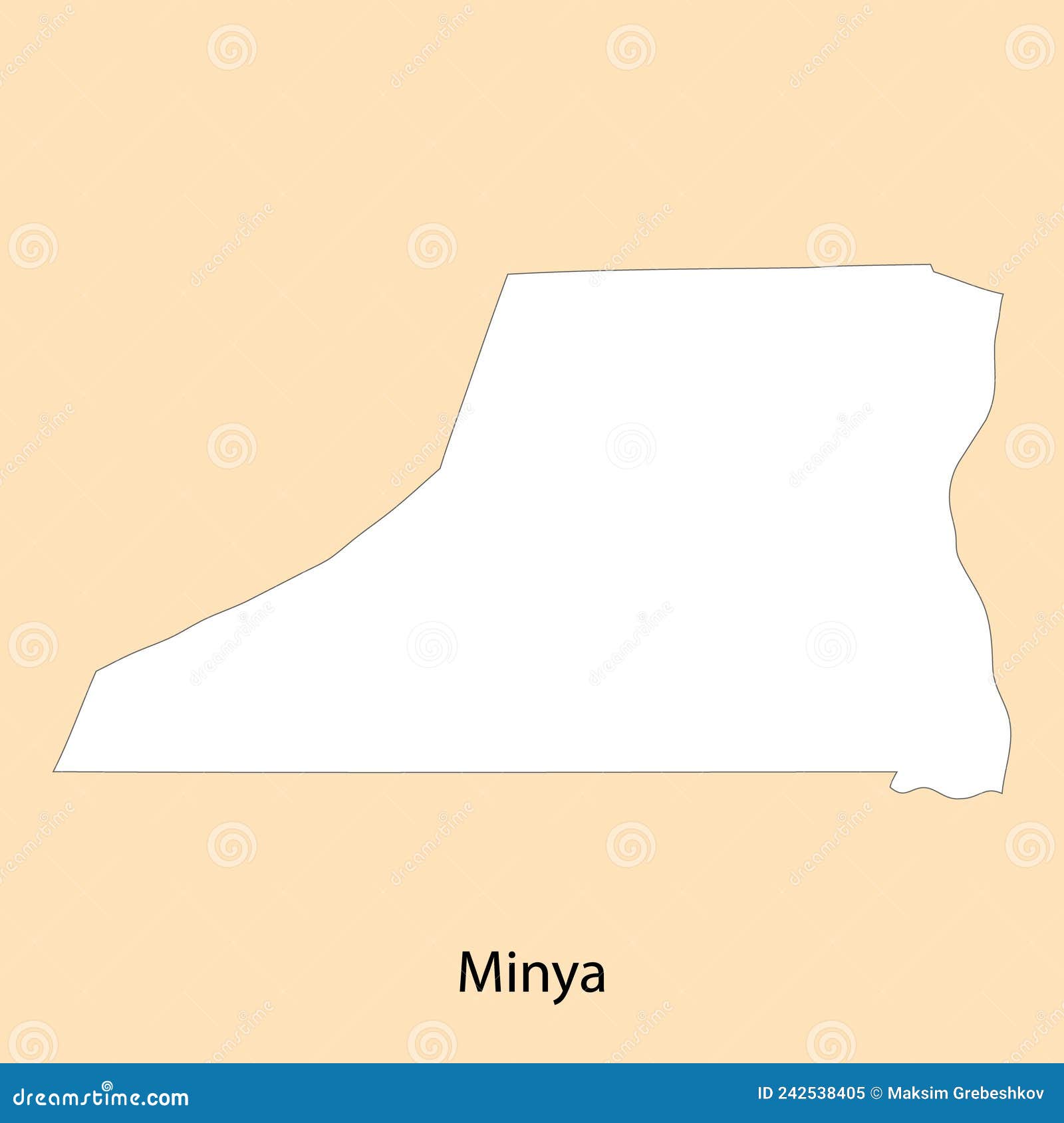 High Quality Map of Minya is a Region of Egypt Stock Vector ...