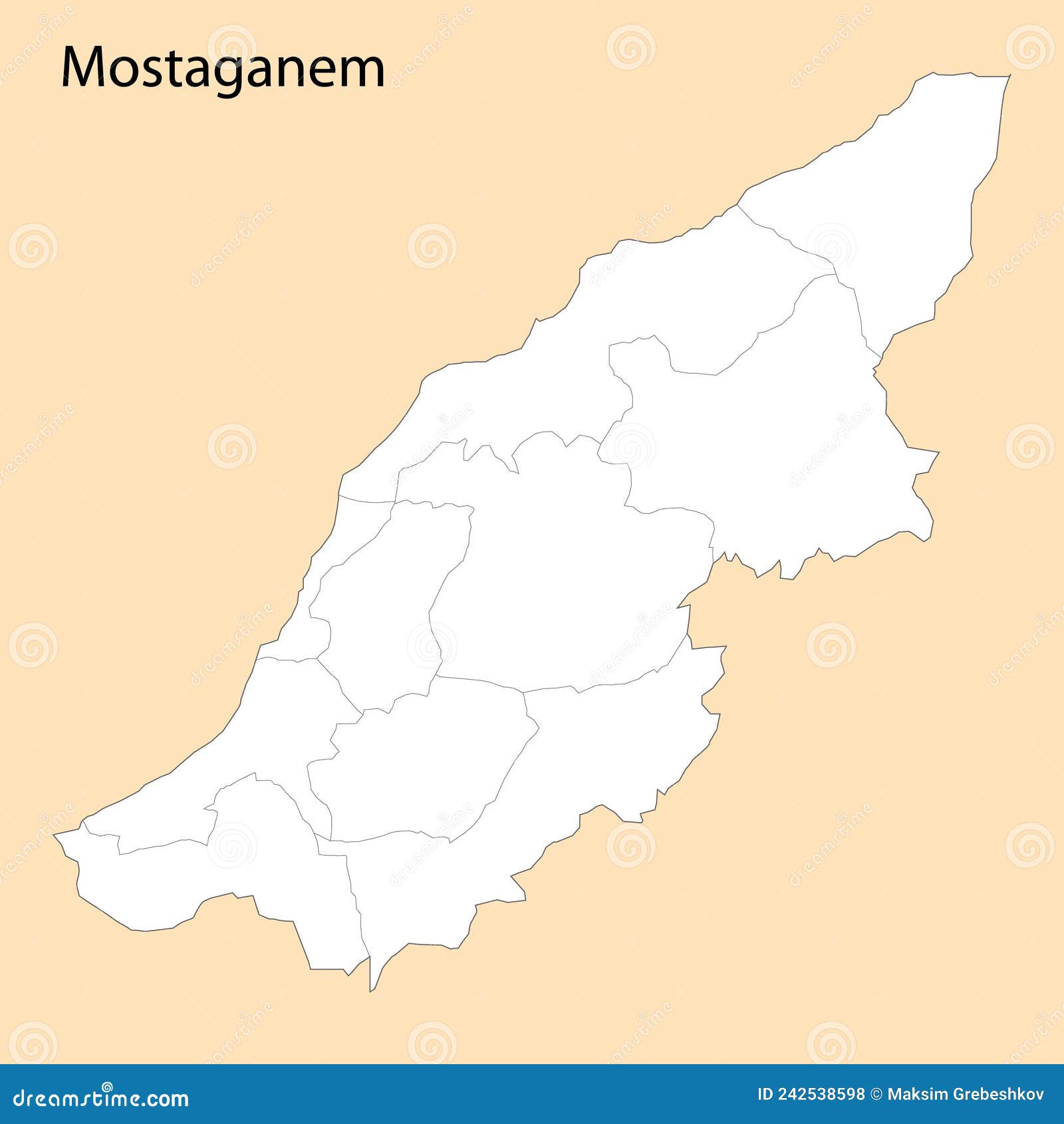 High Quality Map of Mostaganem is a Province of Algeria Stock Vector ...