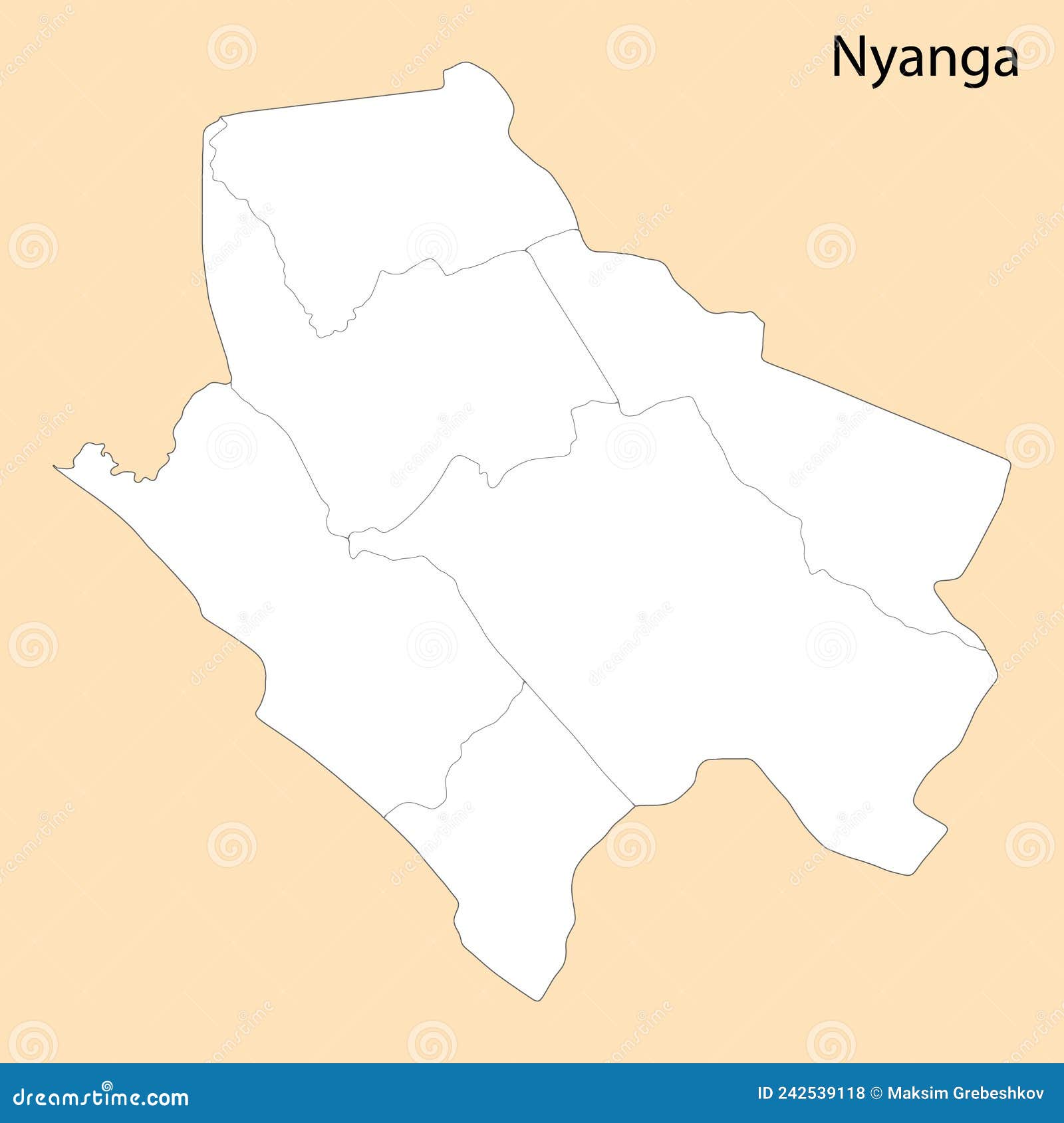 High Quality Map of Nyanga is a Region of Gabon Stock Vector ...